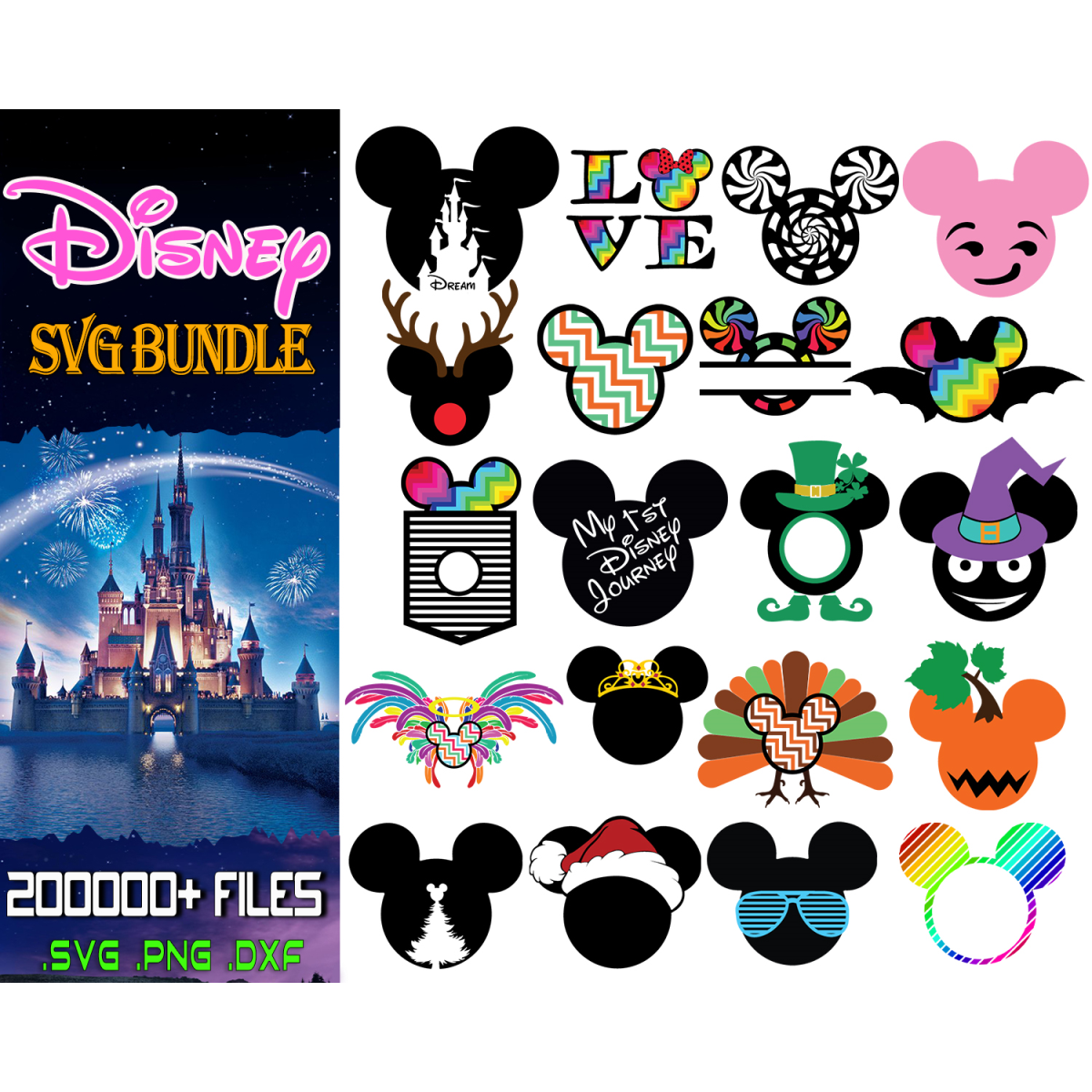Disney Mouse SVG Files Bundle | Inspire Uplift