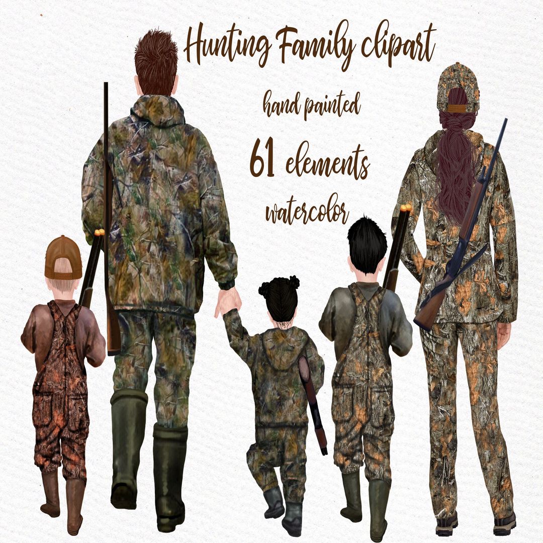 Hunting clipart: "FAMILY HUNTING" Hunters clipart Family cli | Inspire ...