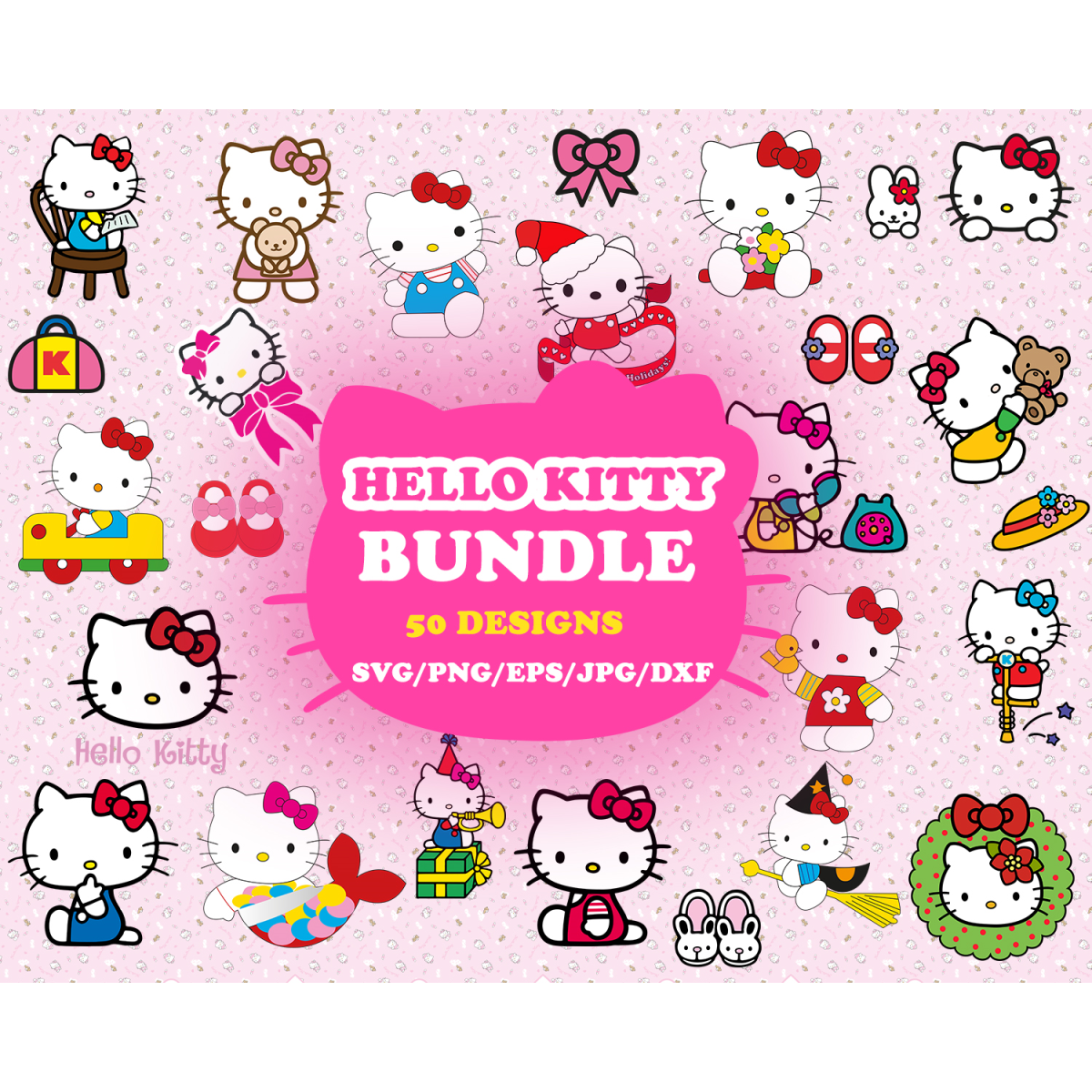 50 Dessigns Hello Kitty SVG Bundle | Inspire Uplift