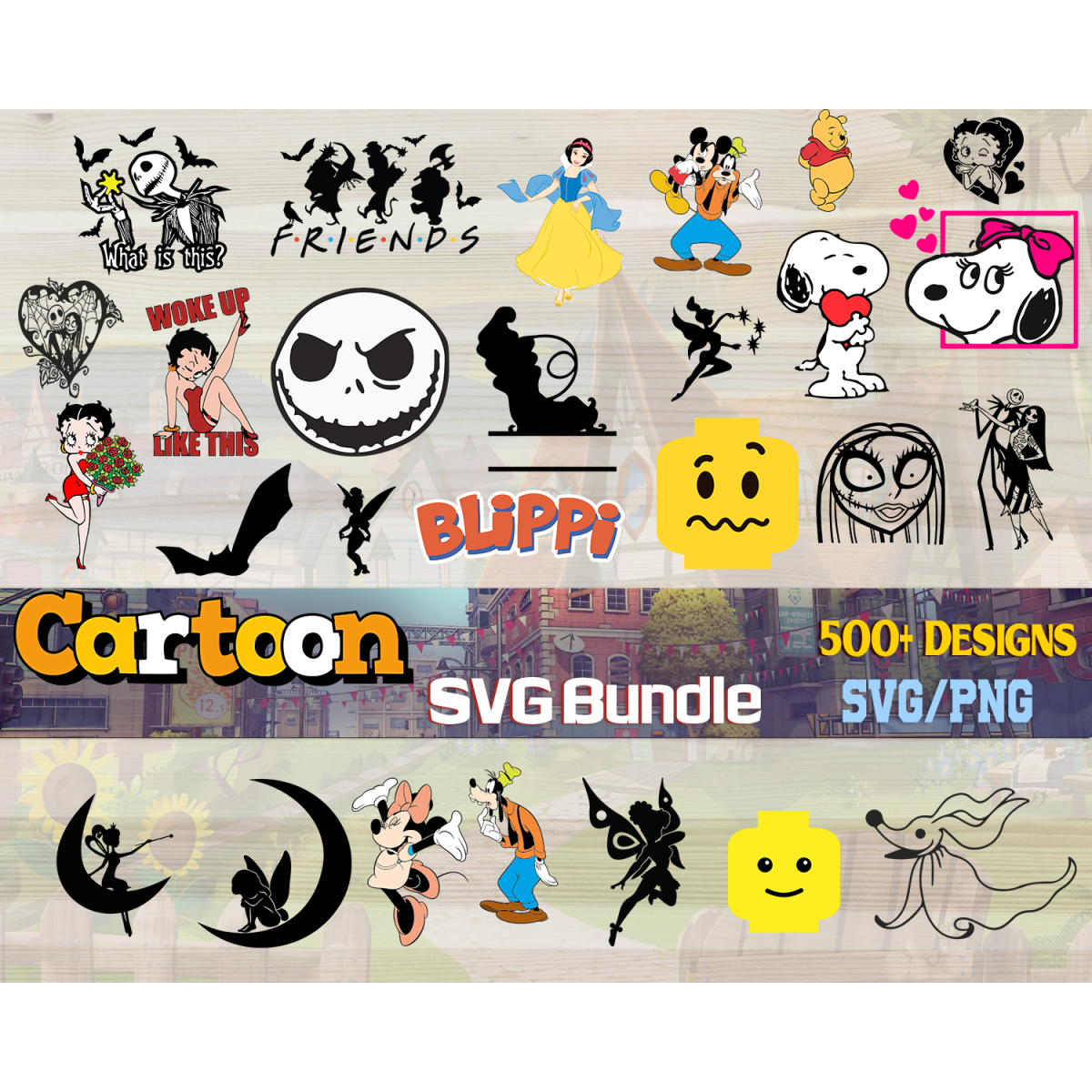 500 Designs Cartoon SVG Bundle | Inspire Uplift