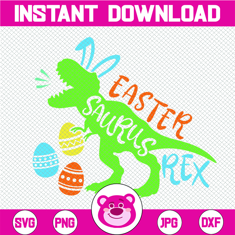 Happy Easter Bunny Saurus Rex, Easter Dinosaur Svg, Egg Hunt - Inspire ...
