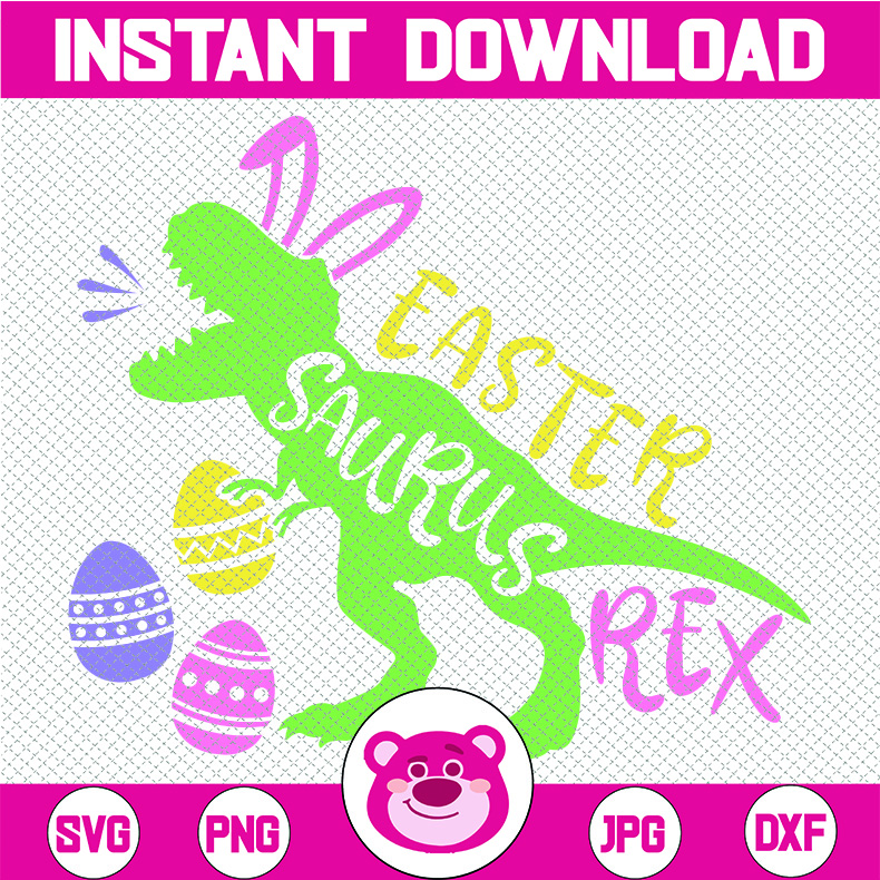 Easter Dinosaur Svg, T-Rex Bunny Svg, Happy Easter Cut Files | Inspire ...