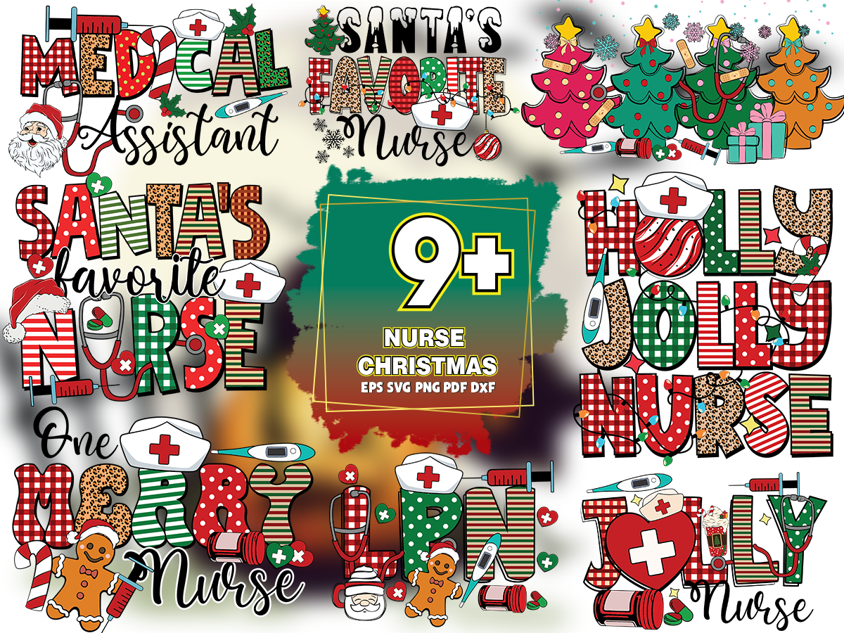 9 Nurse Christmas SVG Bundle Sublimation, Christmas Svg, Nur | Inspire ...