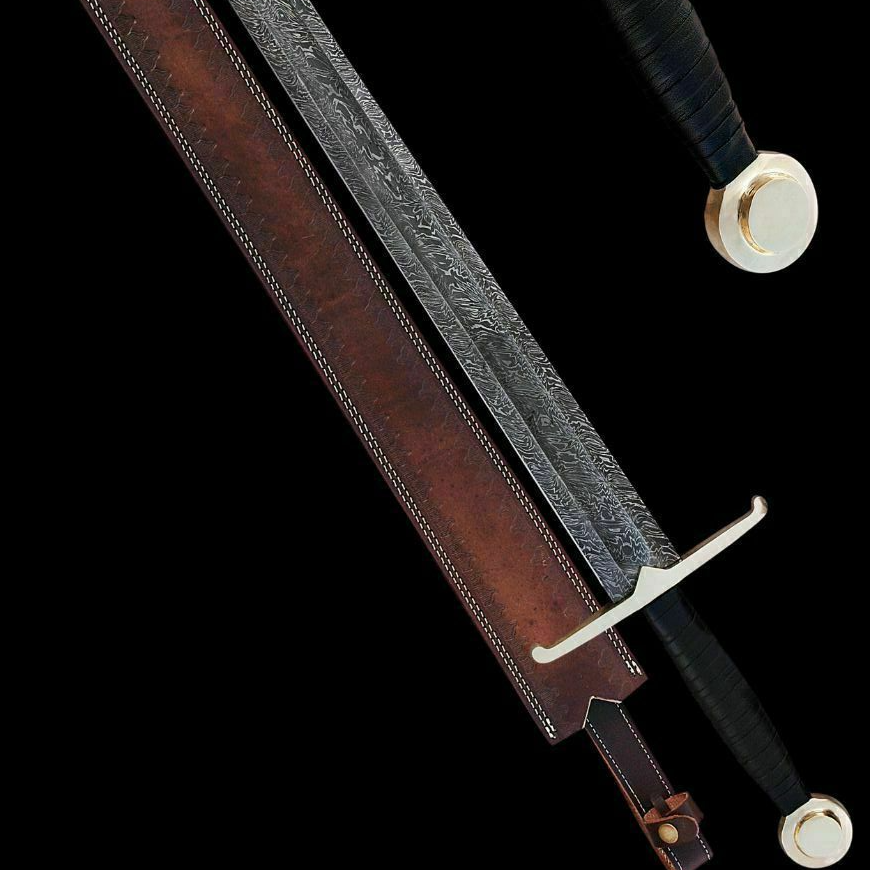 30-Inch Damascus Viking Sword – Handcrafted Blade | Inspire Uplift