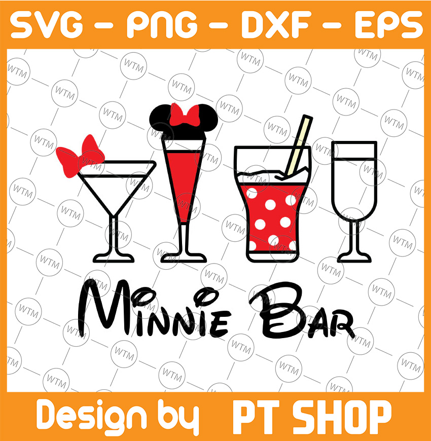 Minnie bar svg Disney drinks Minnie mouse bar Minnie wine gl | Inspire ...