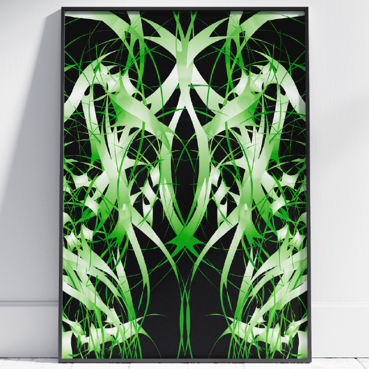 Green Plant Wall Art Abstract Plant Painting by Stainles | Inspire Uplift