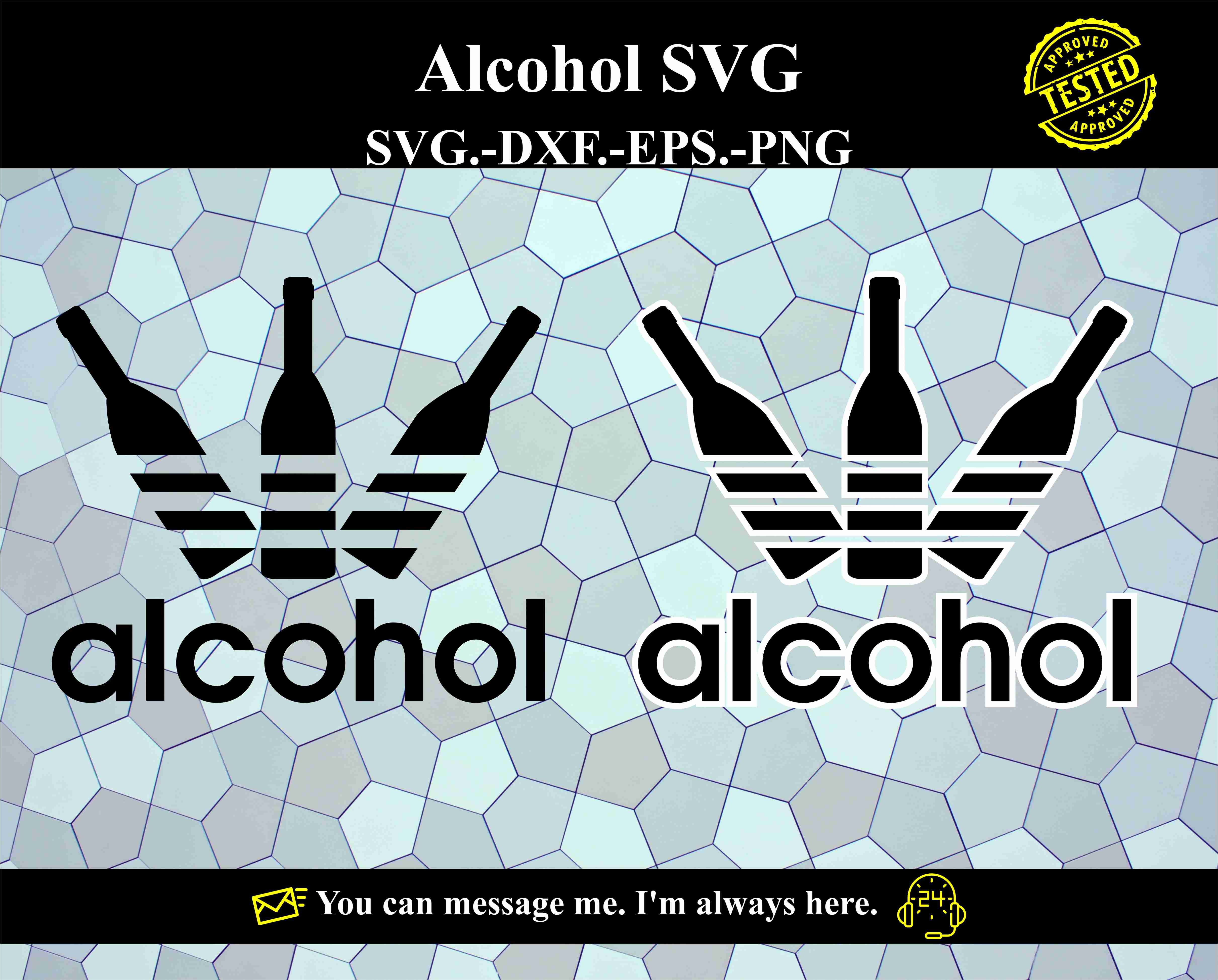 Alcohol SVG Vector Digital product - instant download - Inspire Uplift
