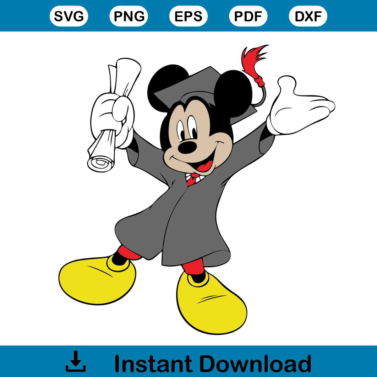 Cartoon Graduation SVG Mouse Grad School SVG Cutting Files | Inspire Uplift