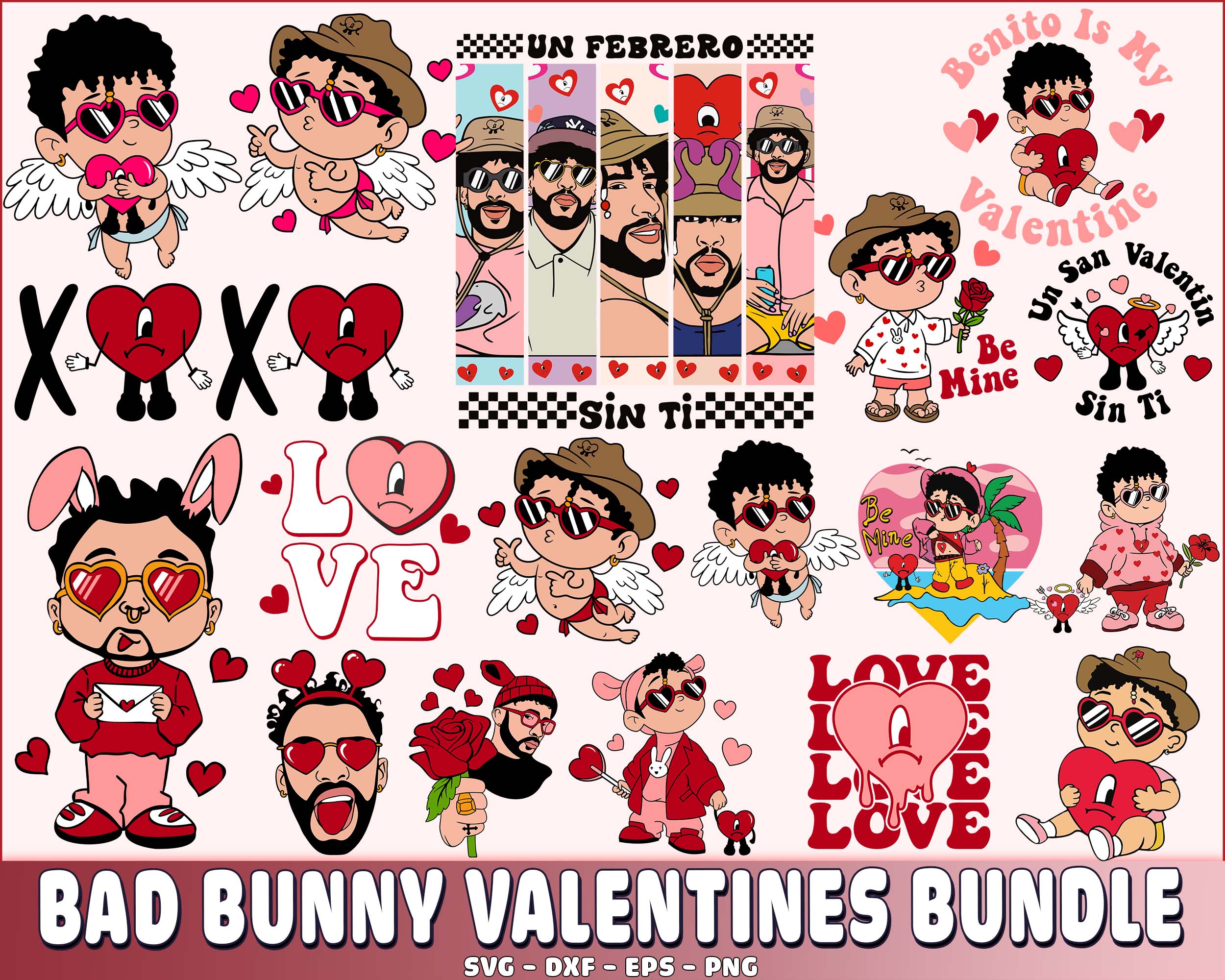 Bad Bunny valentines PNG , Bad Bunny valentines PNG , Valent | Inspire ...