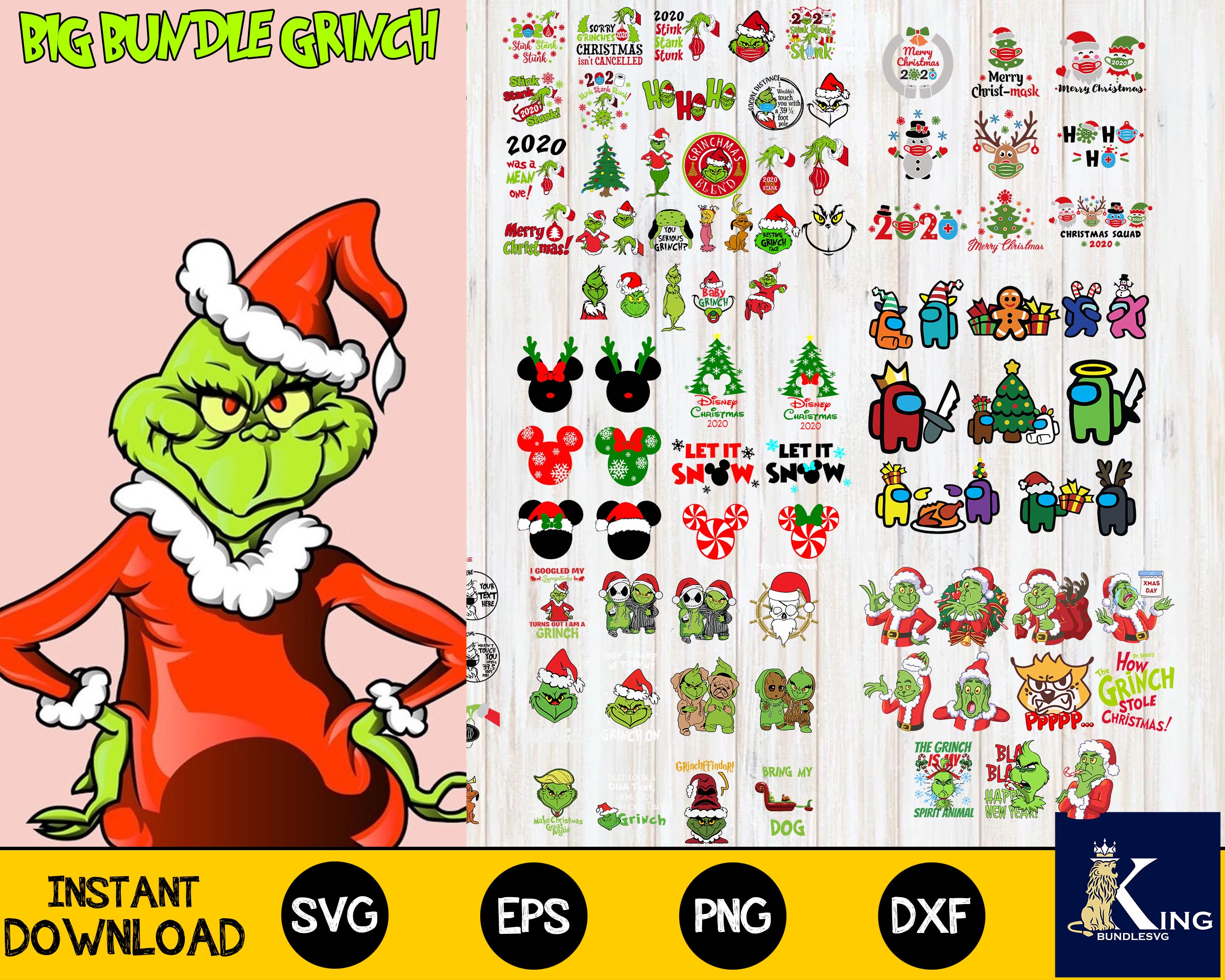 Grinch Bundle svg,Big bundle Grinch svg eps png, for Cricut, | Inspire ...