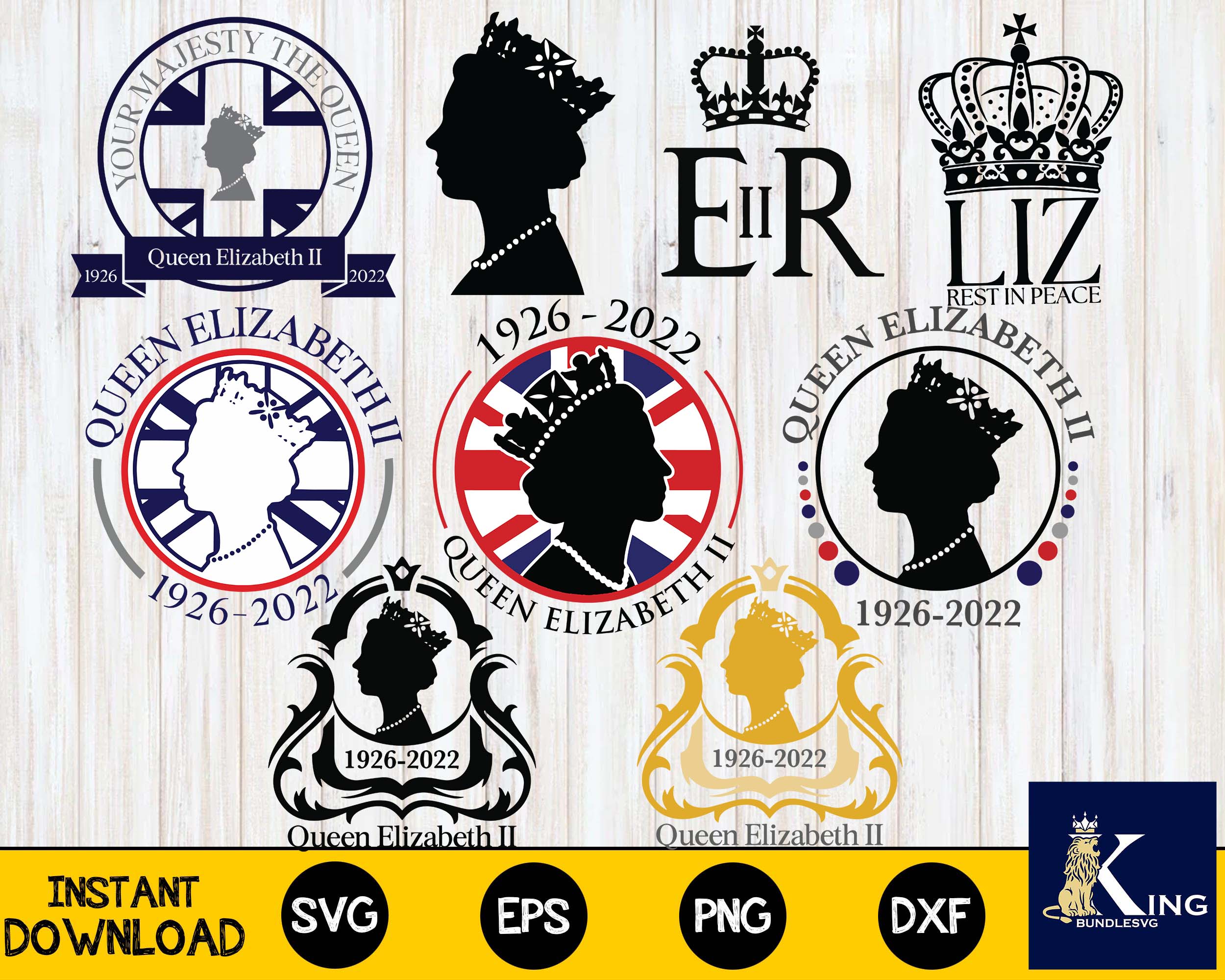 Queen Elizabeth II Bundle Svg,God Save The Queen svg, Bundle | Inspire ...