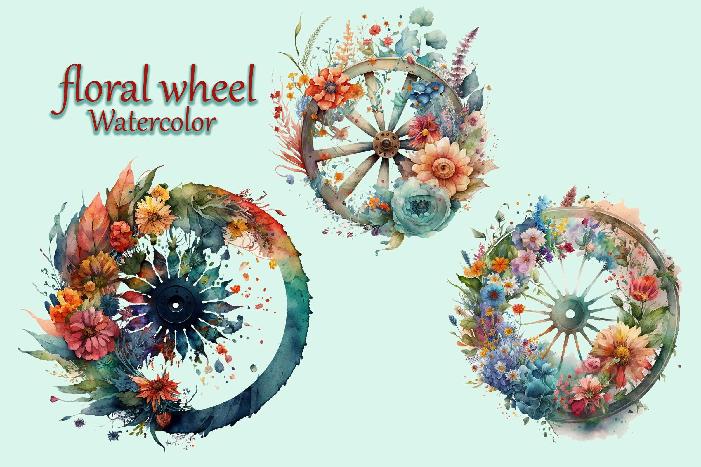 Floral Wheel Watercolor - Inspire Uplift
