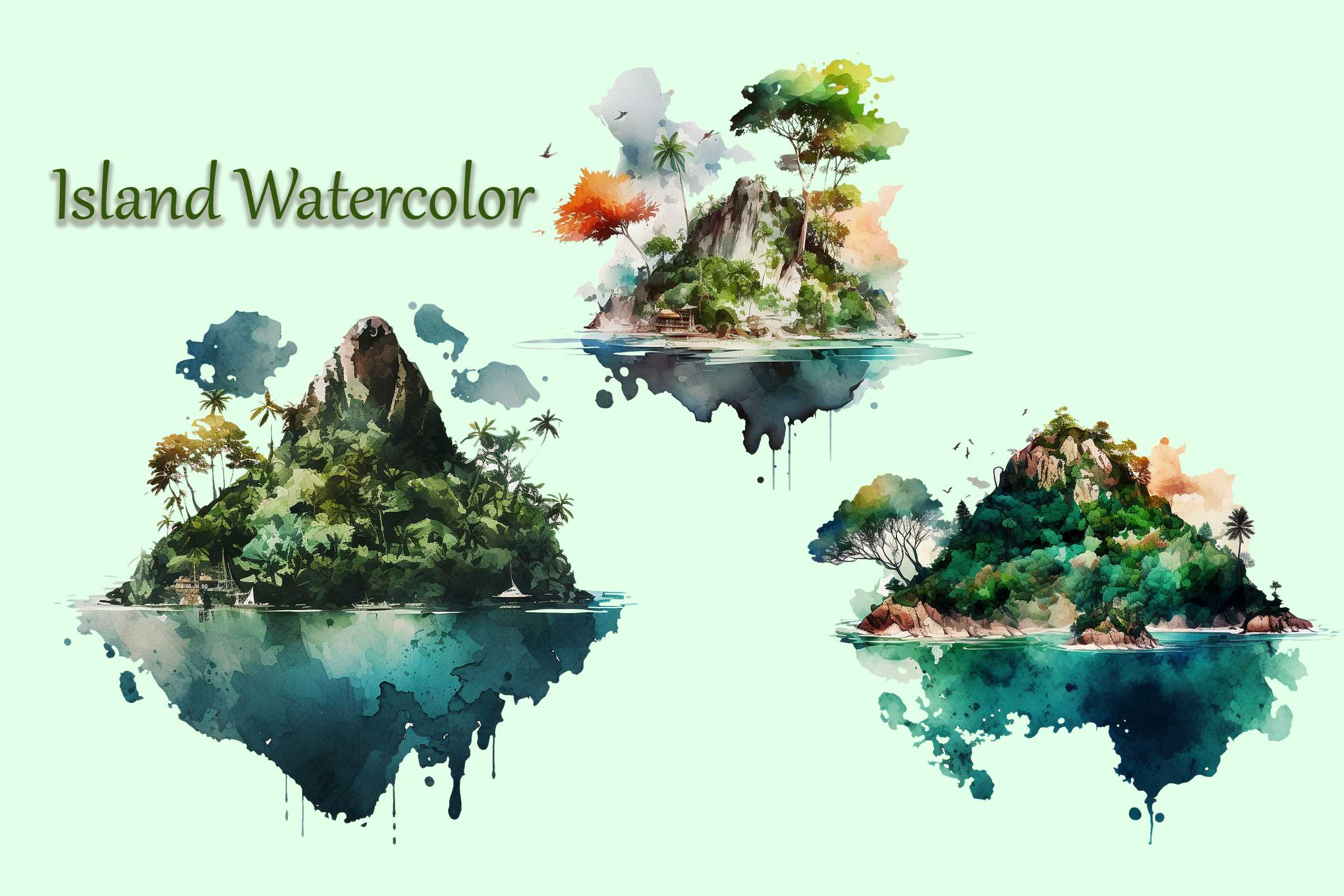 Island Watercolor - Inspire Uplift