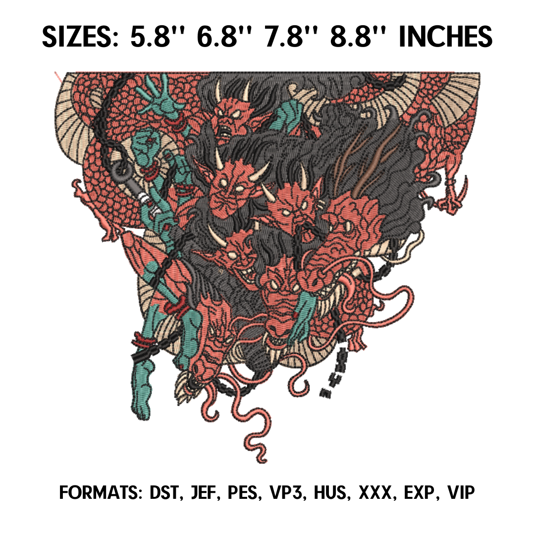 Demons Anime Embroidery Design, Machine embroidery file. Ghi | Inspire ...