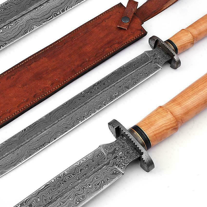 24-Inch Viking Sword, Damascus Steel Blade, Needle Point, Ol | Inspire ...