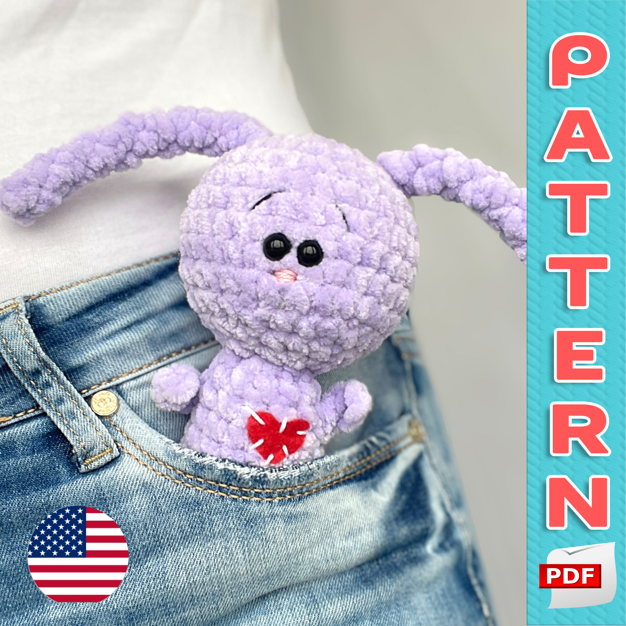 BUNNY CROCHET PATTERN, POCKET RABBIT EASTER GIFT, AMIGURUMI - Inspire ...