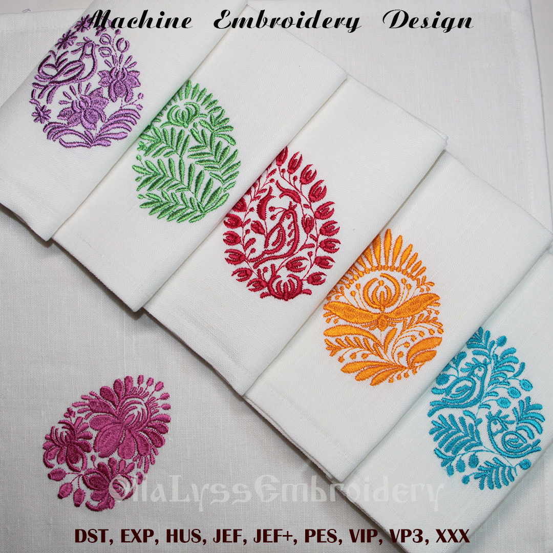 Floral Easter eggs set of 6 embroidery designs | Inspire Uplift