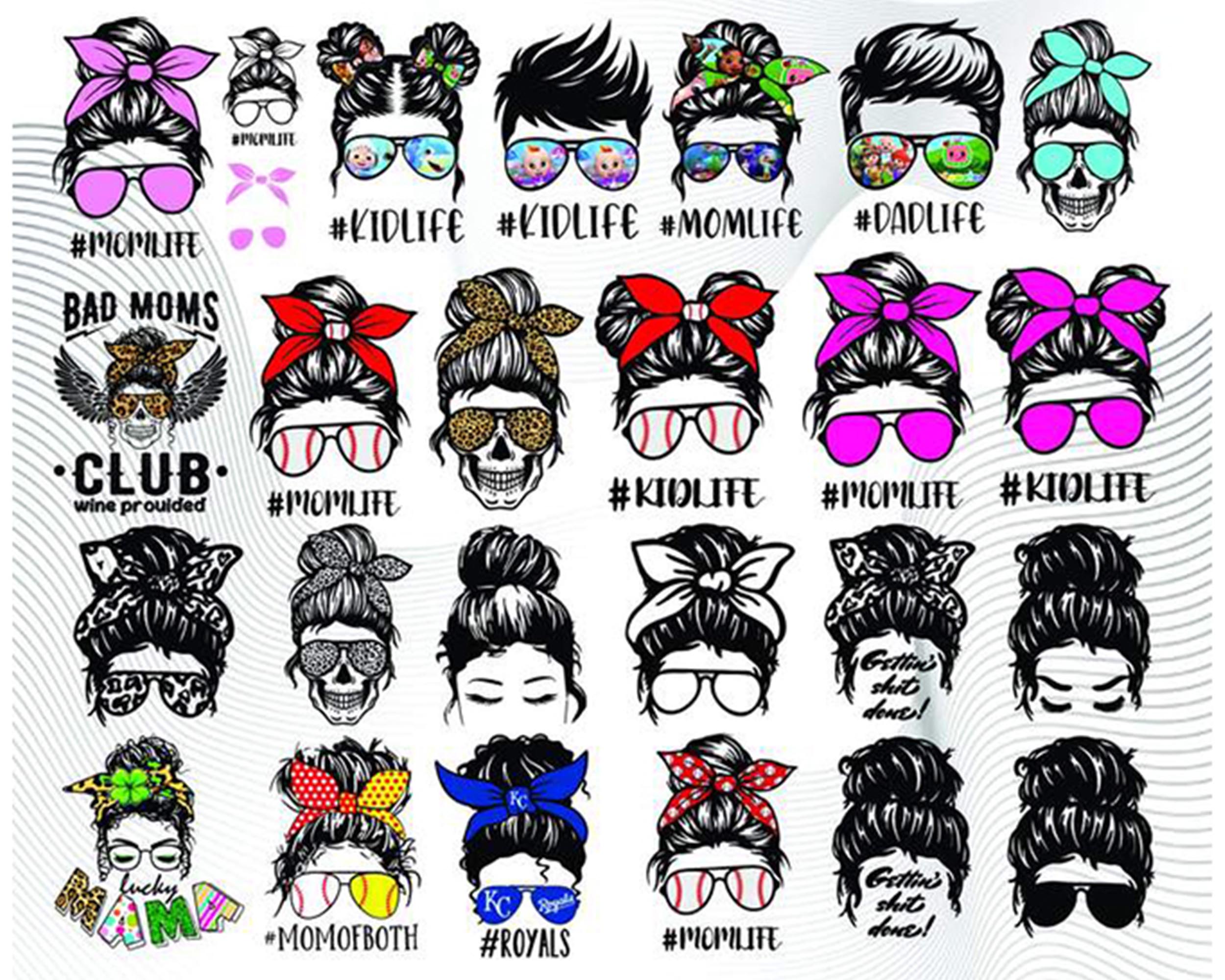 100 files Messy Bun svg, Messy Bun Bundle png, for Cricut, S | Inspire ...