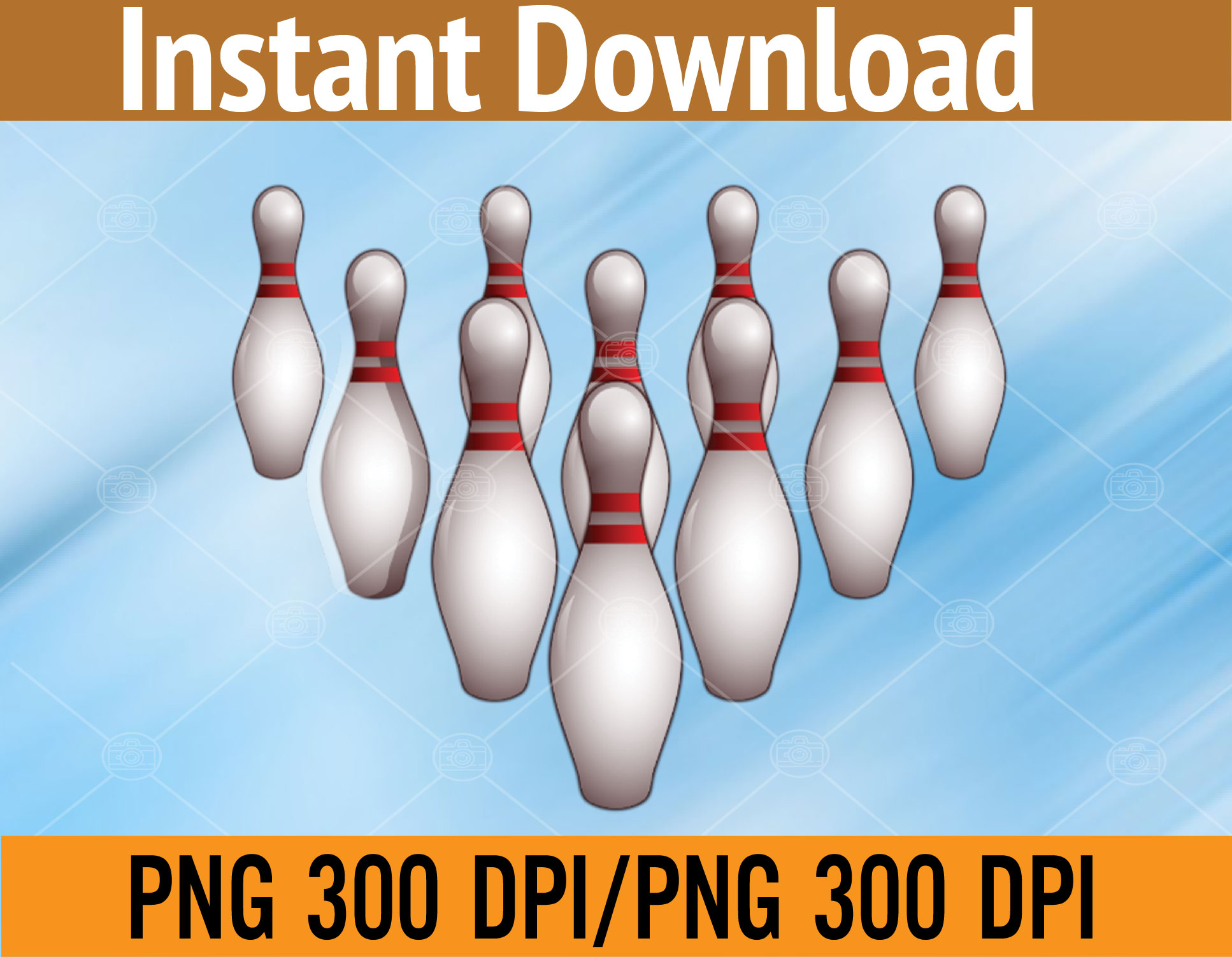 Scared Bowling Pins png, Digital Download | Inspire Uplift