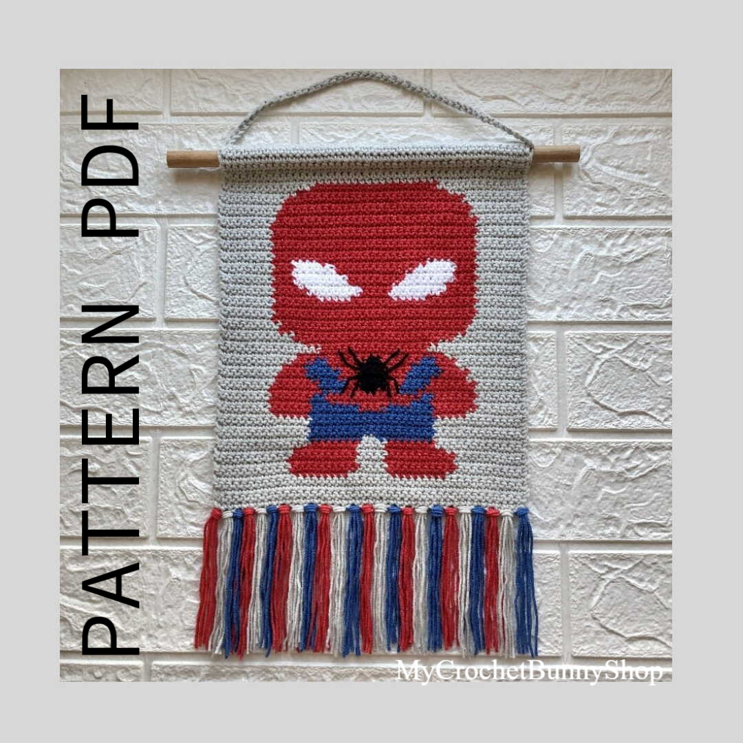Crochet Spiderman Wall Hanging pattern PDF | Inspire Uplift