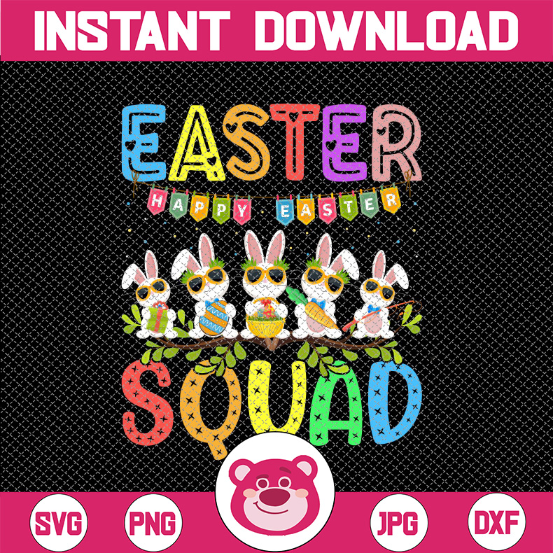 Easter Squad svg, Cute Bunnies svg, Easter Squad Happy Easte | Inspire ...