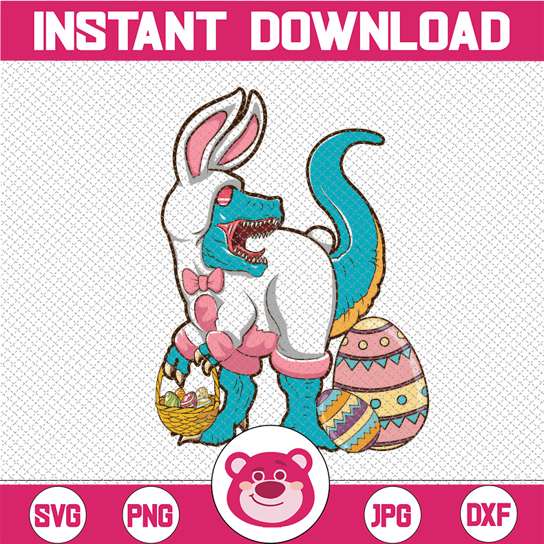 Easter Dinosaur Bunny T rex Boys Girls Kids Gift PNG, Easter - Inspire ...