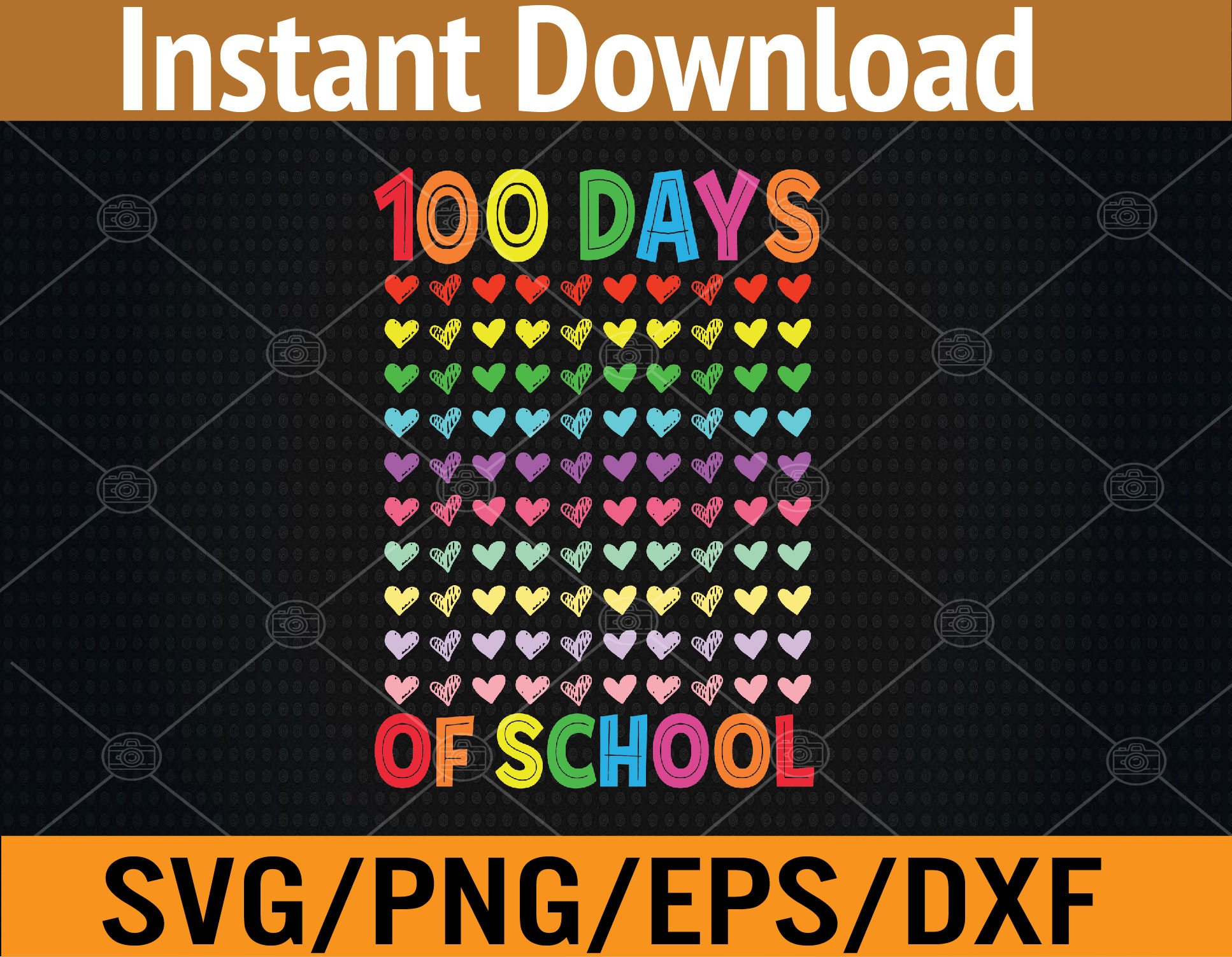 100 Days Of School Teacher kids Student Boy Girl 100 Hearts | Inspire ...