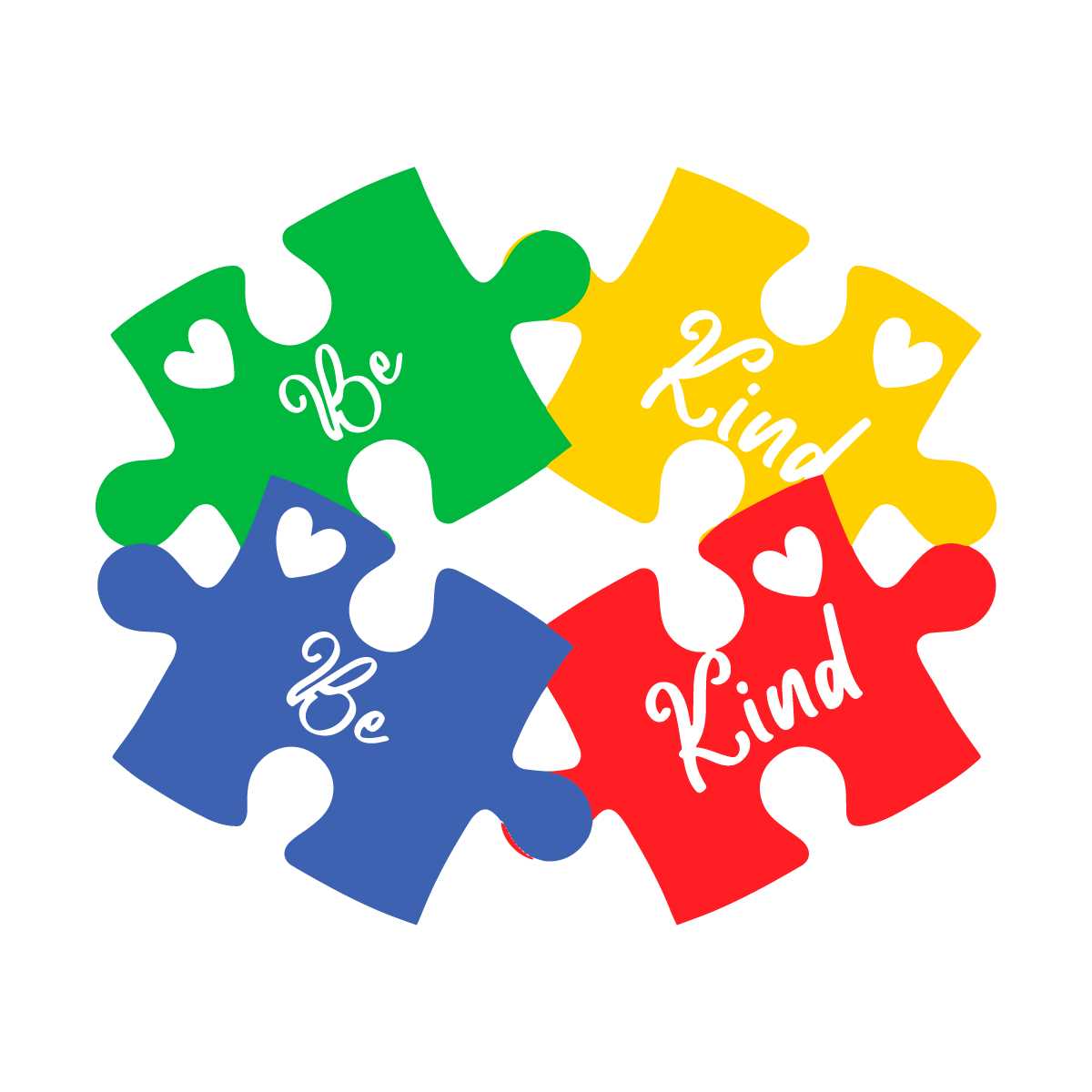 Be Kind Svg Autism Puzzle Pieces SVG Cricut For Files Design | Inspire ...