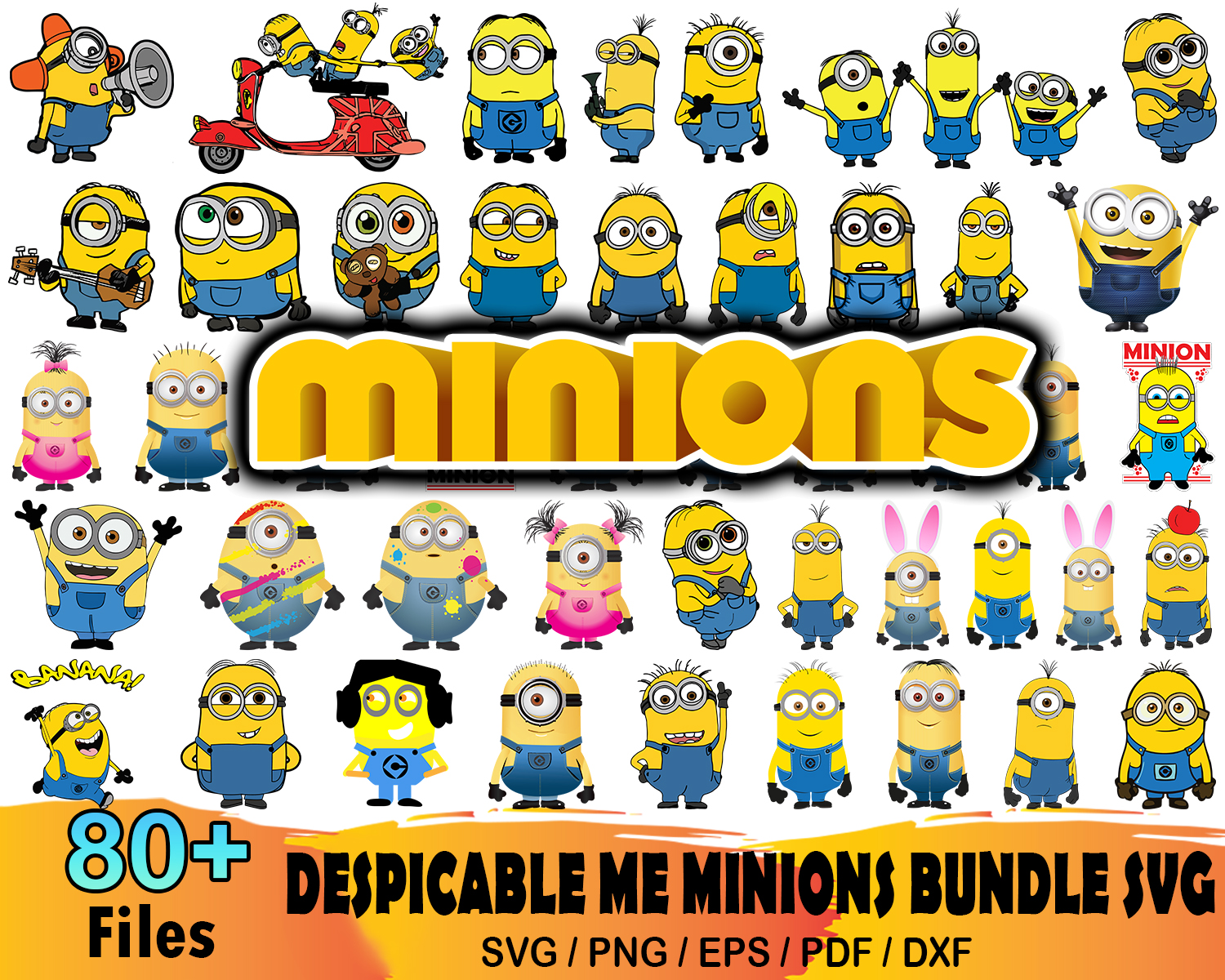 80 Despicable Me Minions Bundle Svg, Minion Svg, Minion Svg, | Inspire ...