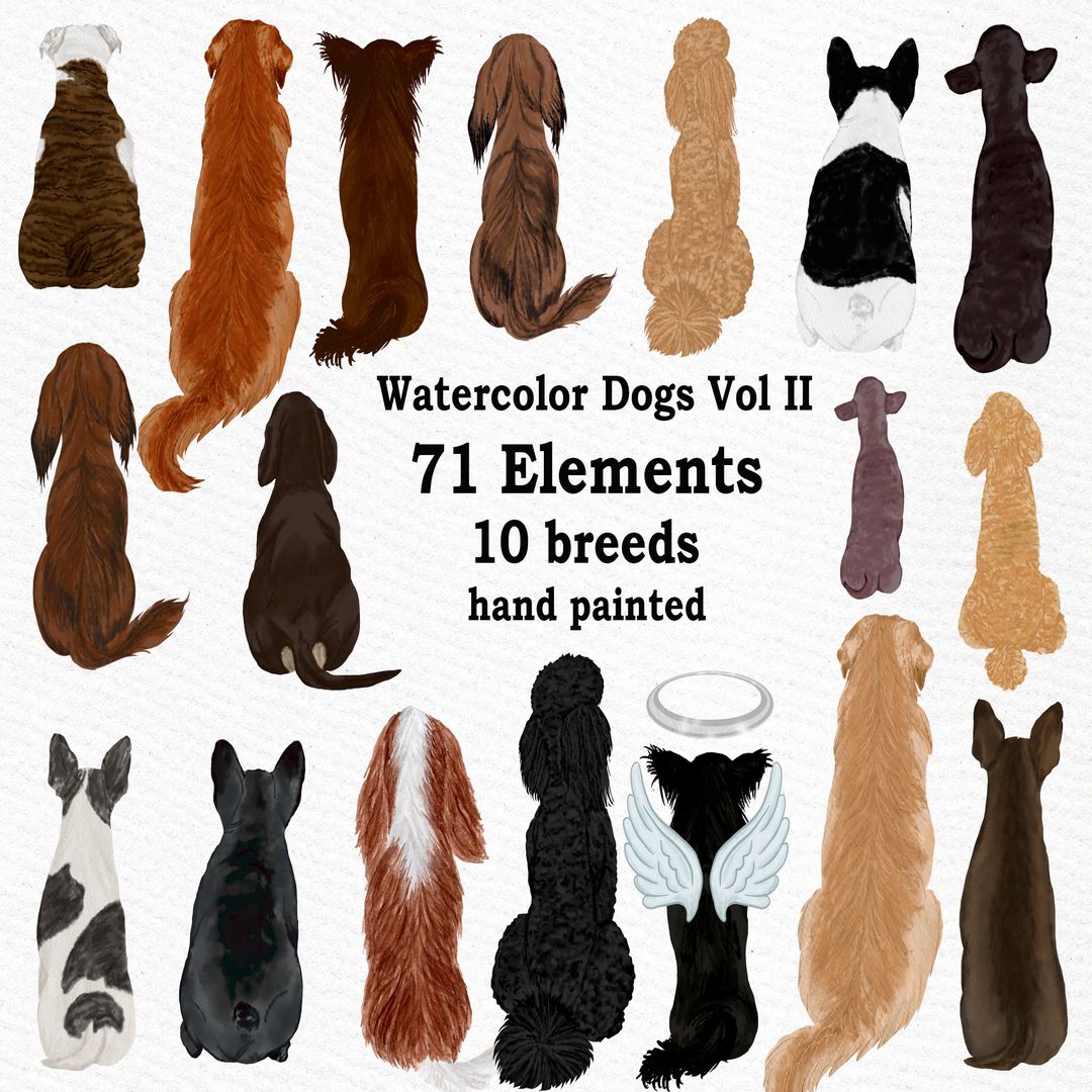Dog Clipart: "WATERCOLOR DOGS" Dog breeds Pet clipart Puppie - Inspire ...