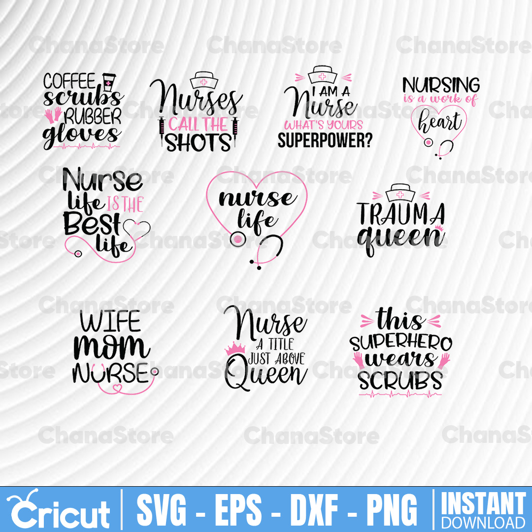 Nurse Bundle SVG - Cut files - DXF files - Nurse SVG files - | Inspire ...