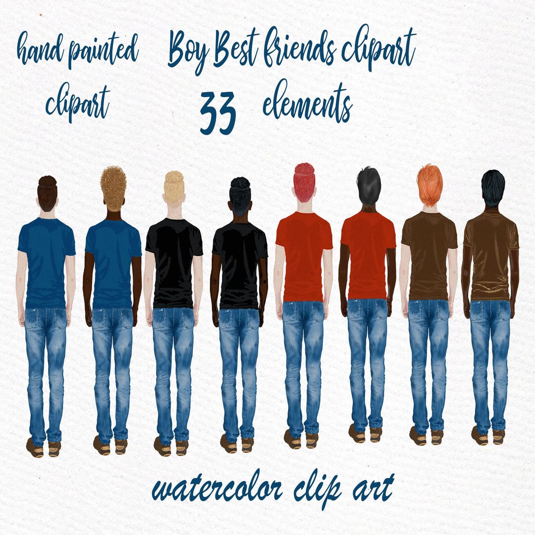 Boy Best Friends Clipart