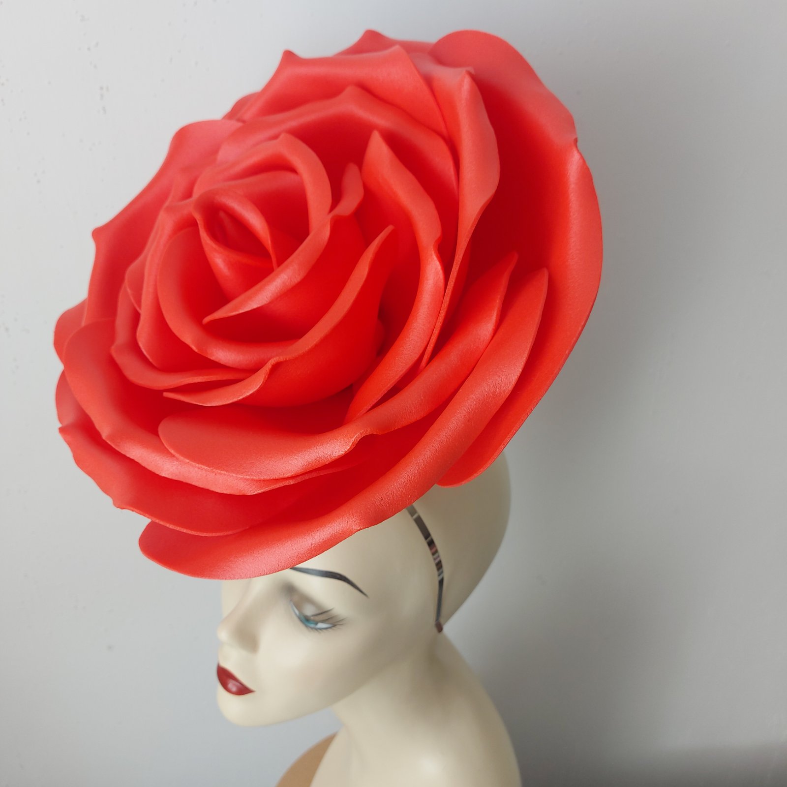 Big red rose Kentucky Derby hat wedding headdress Bridal Flo | Inspire ...