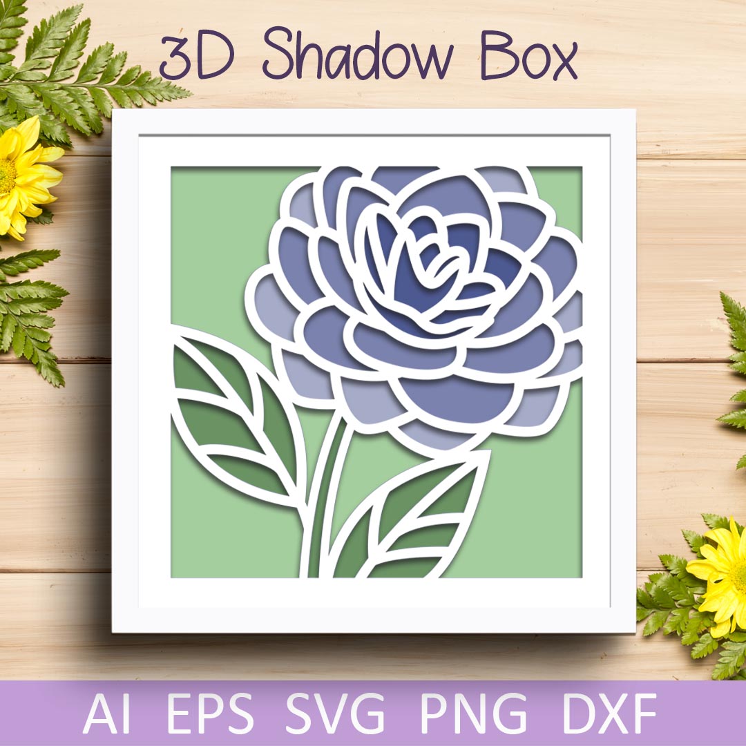 Flower shadow box svg for cricut, 3d layered paper cut wall | Inspire ...