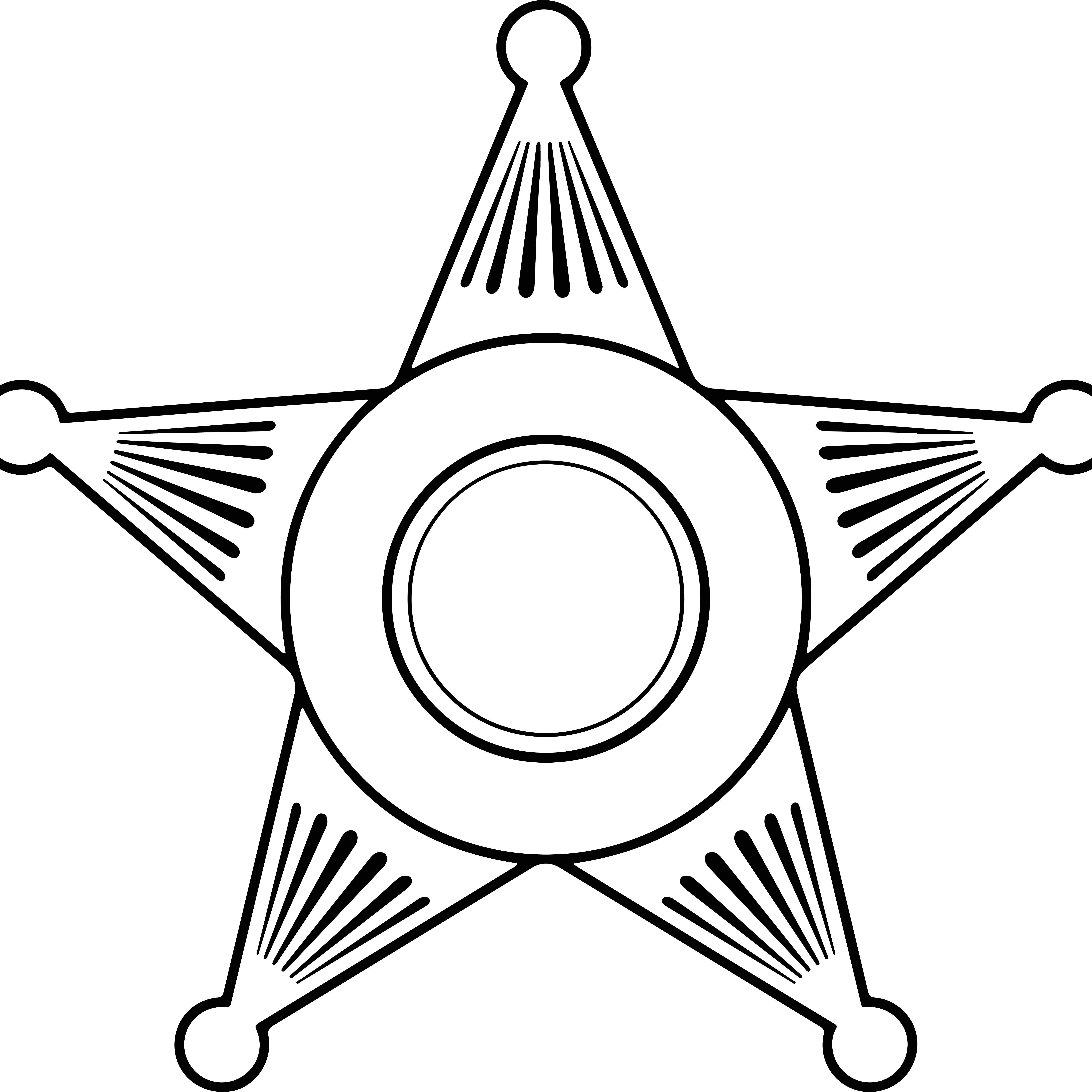 Blank Police Sheriff's Badge Version 7Black white vector out | Inspire ...