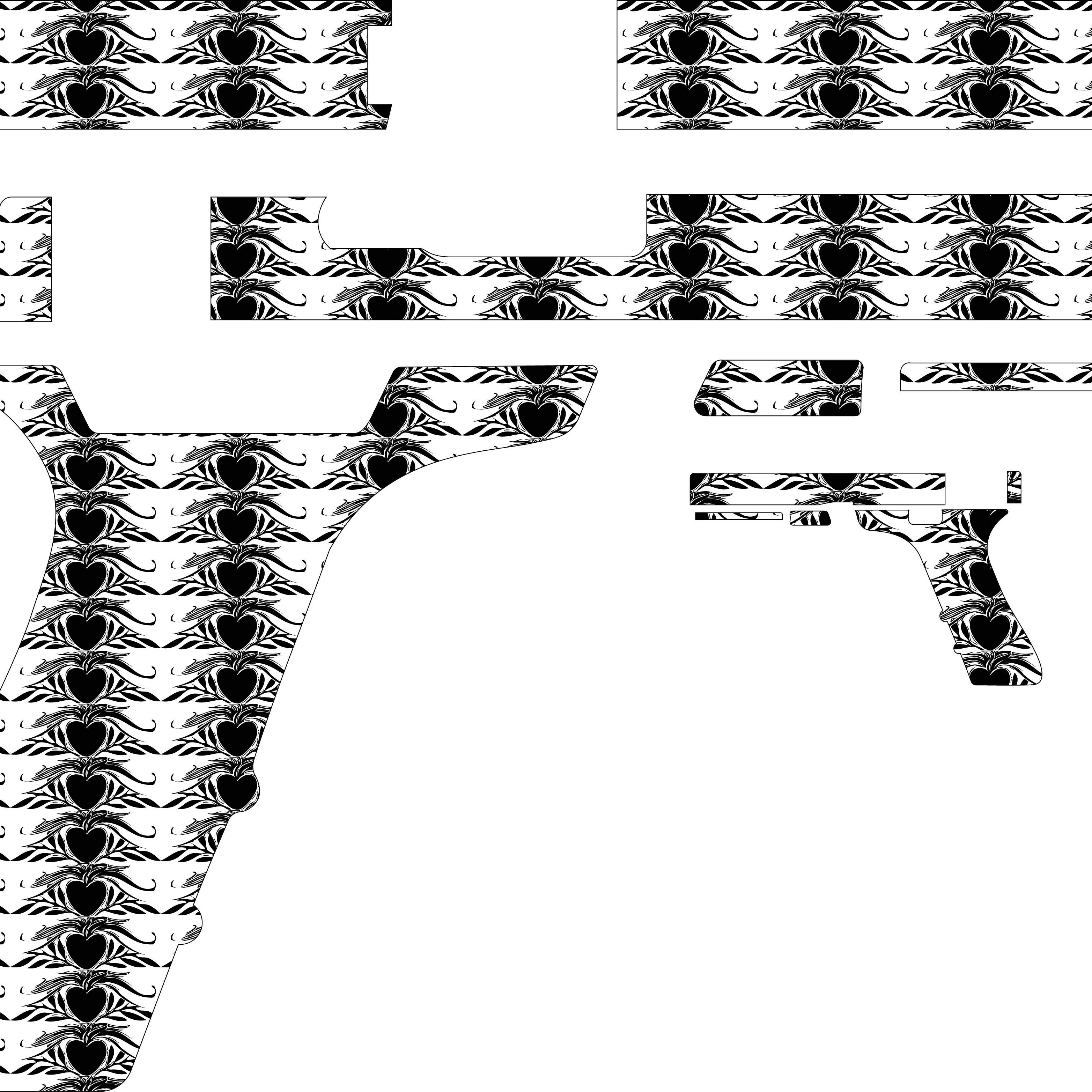 Glock 17 Gen 5 Gun Custom, Ai, Vector, SVG, DXF, Digital whi | Inspire ...