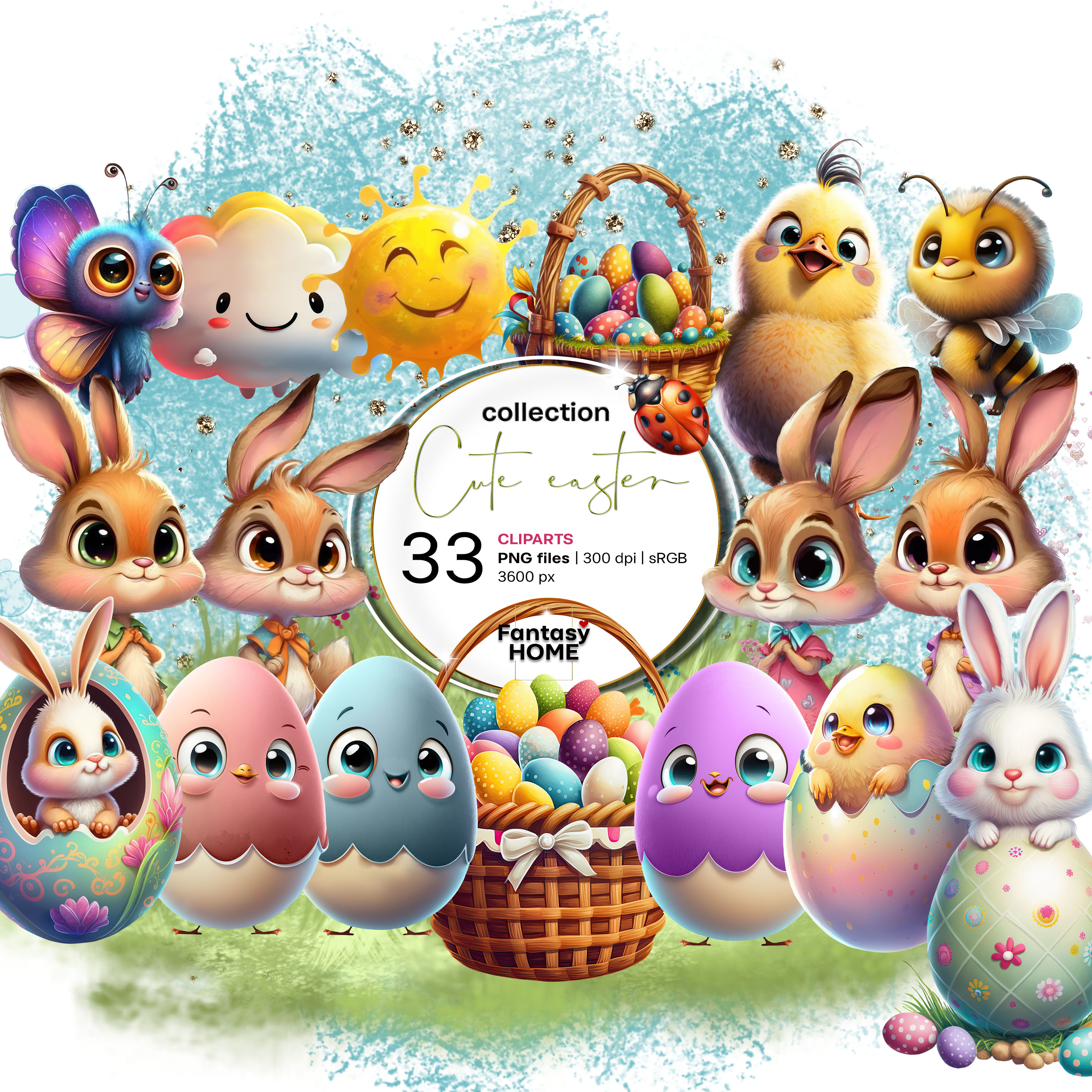 Cute easter clipart set | Inspire Uplift