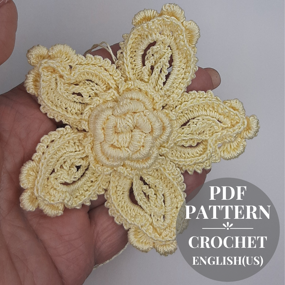 Flower crochet pattern for Irish lace. Blossom crochet patte - Inspire ...