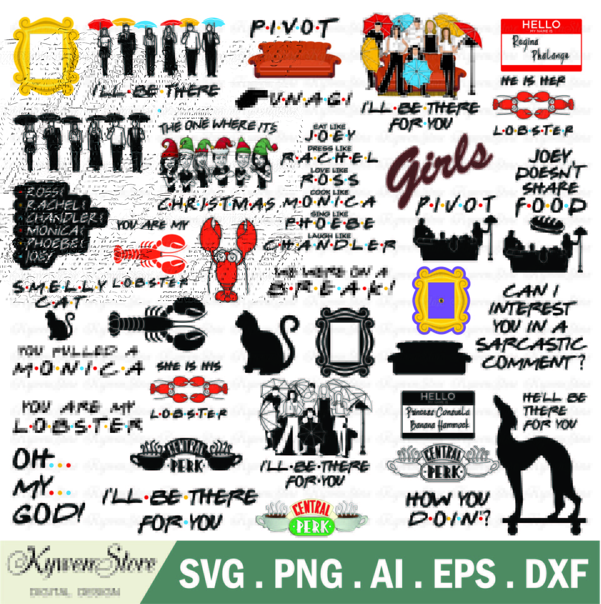 Friends Svg, Friends Tv Show Bundle, Layered Files, Cricut S | Inspire Uplift