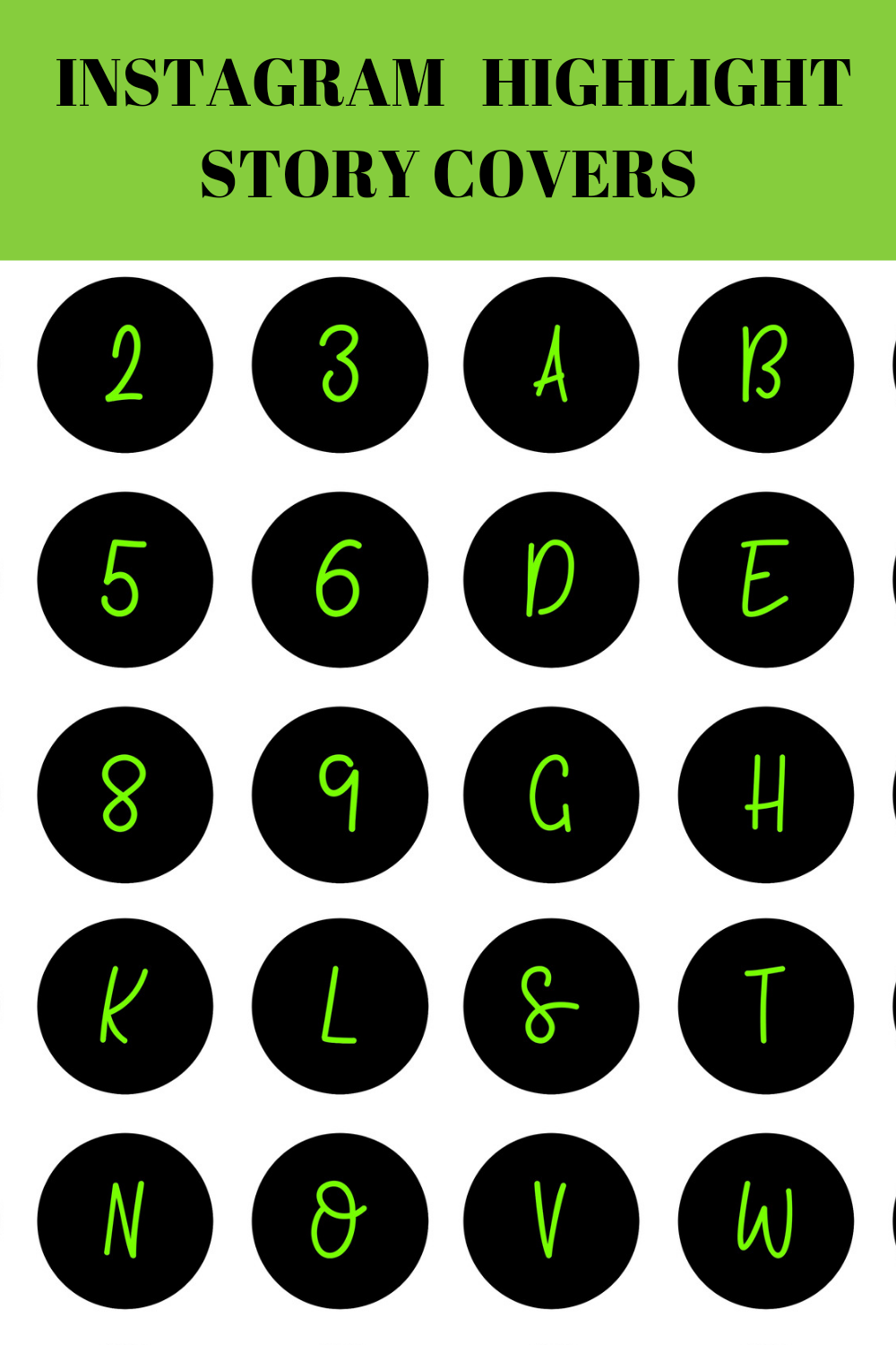 36 english alphabet and numbers instagram highlight covers. | Inspire ...