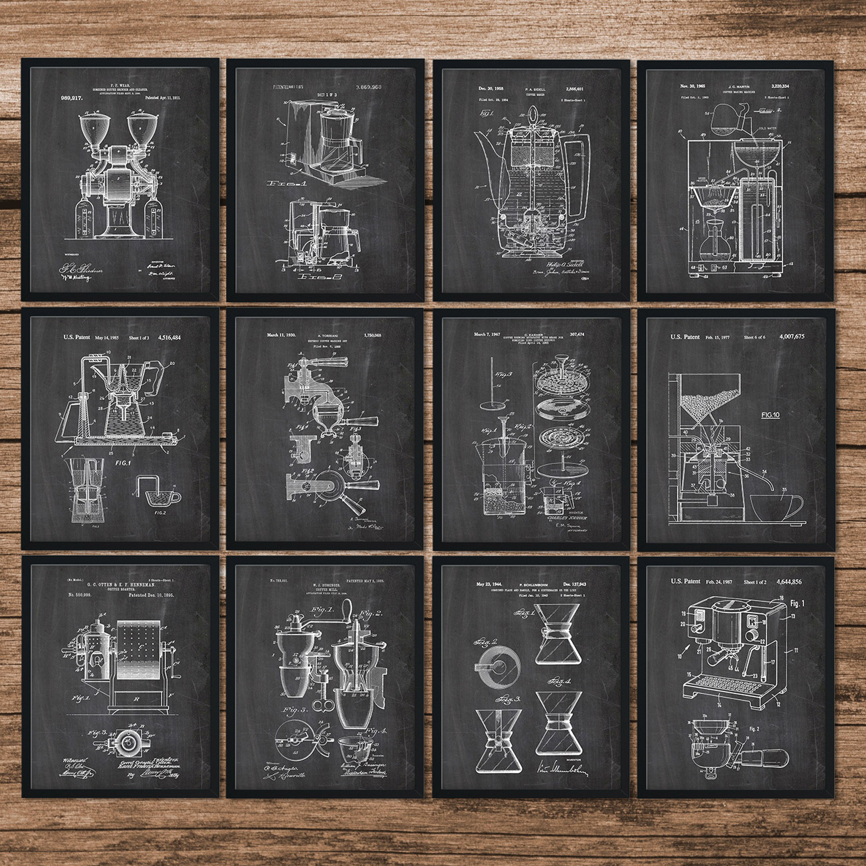 Coffee Invention Patent Set of 12, Coffee Poster, Coffee Pat - Inspire ...