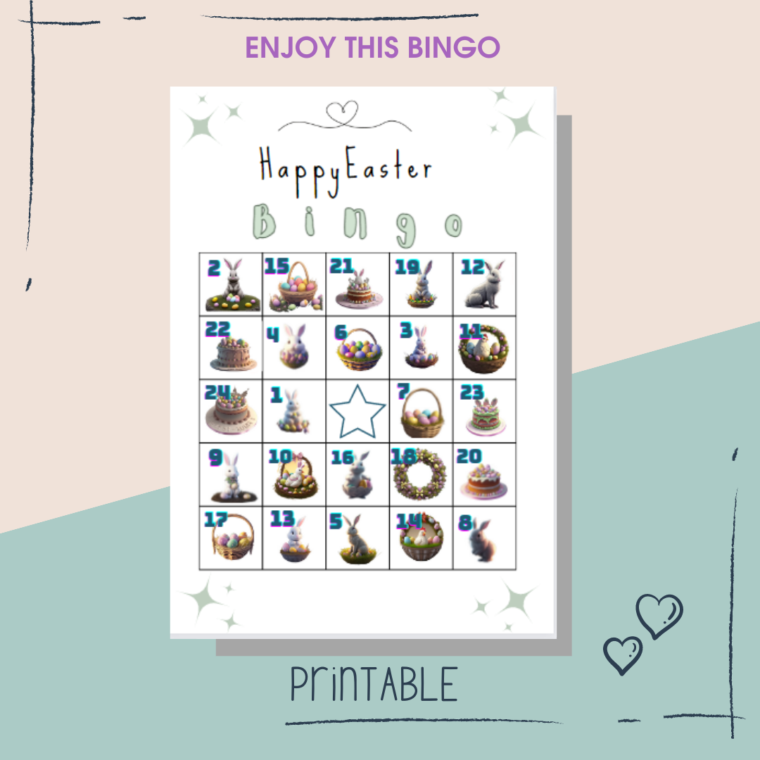 Happy Easter Bingo Game for Kids Digital Instant Download, - Inspire Uplift