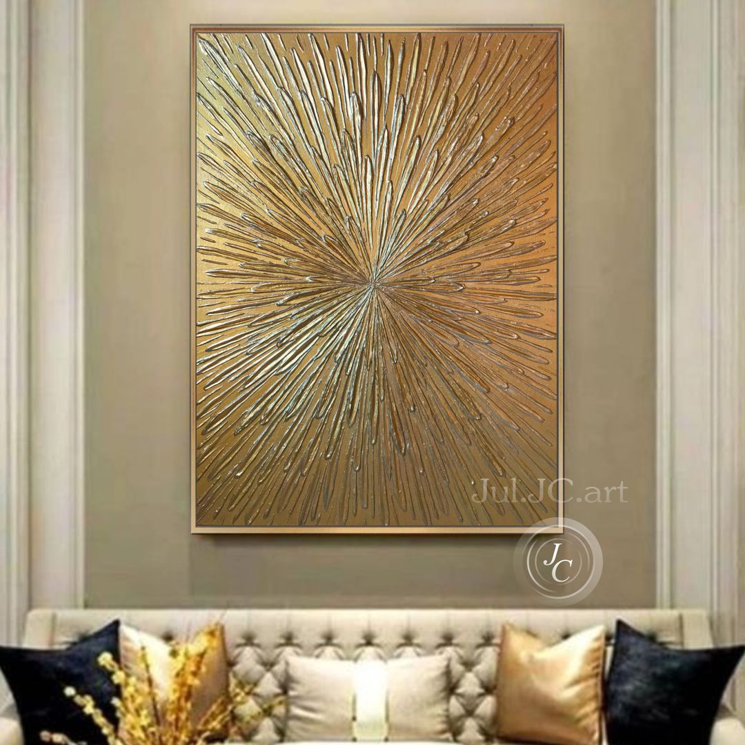Gold Shiny Abstract art Original Painting Glittery Modern Wa | Inspire ...
