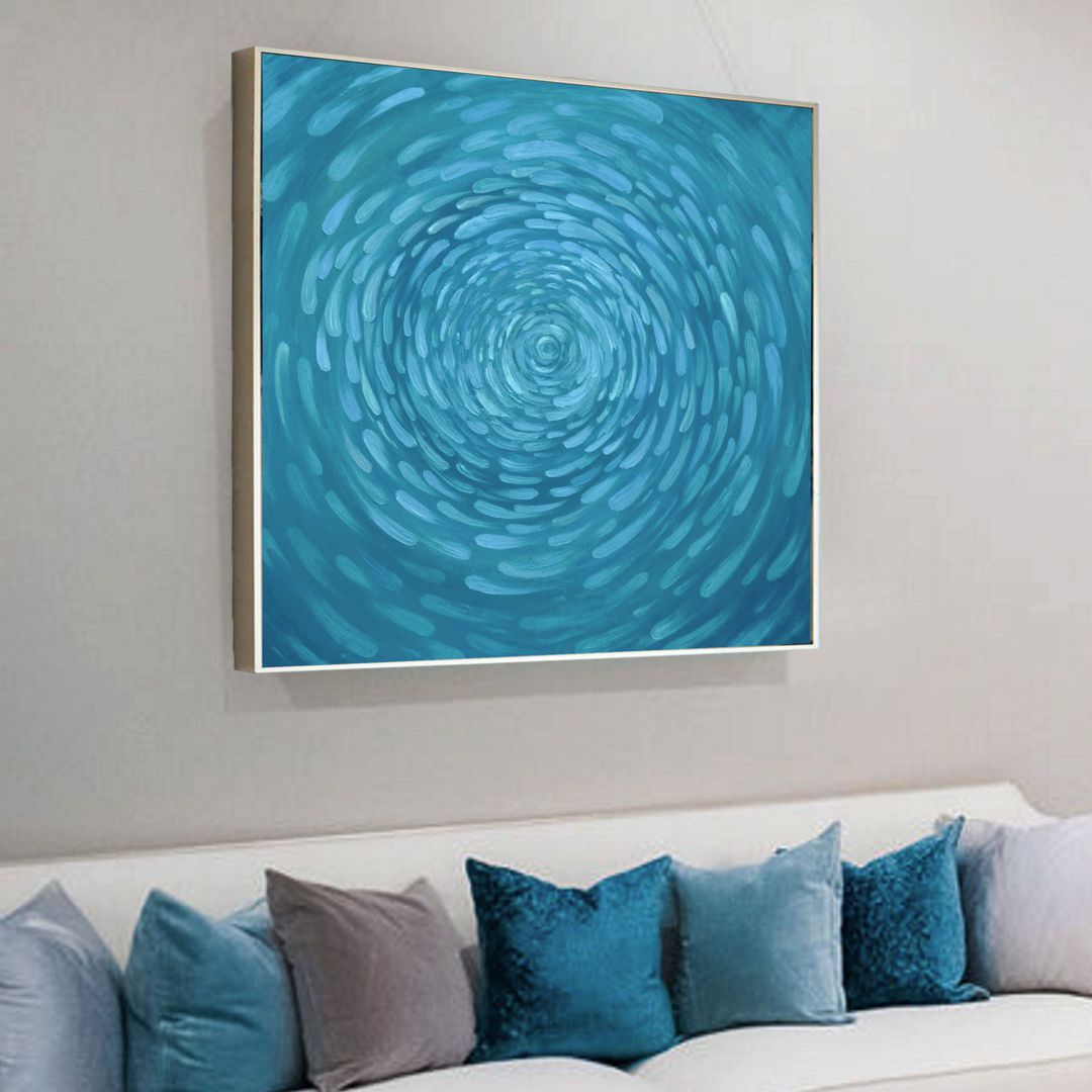 Blue Turquoise Abstract Wall Art Original Painting Waterscap - Inspire ...