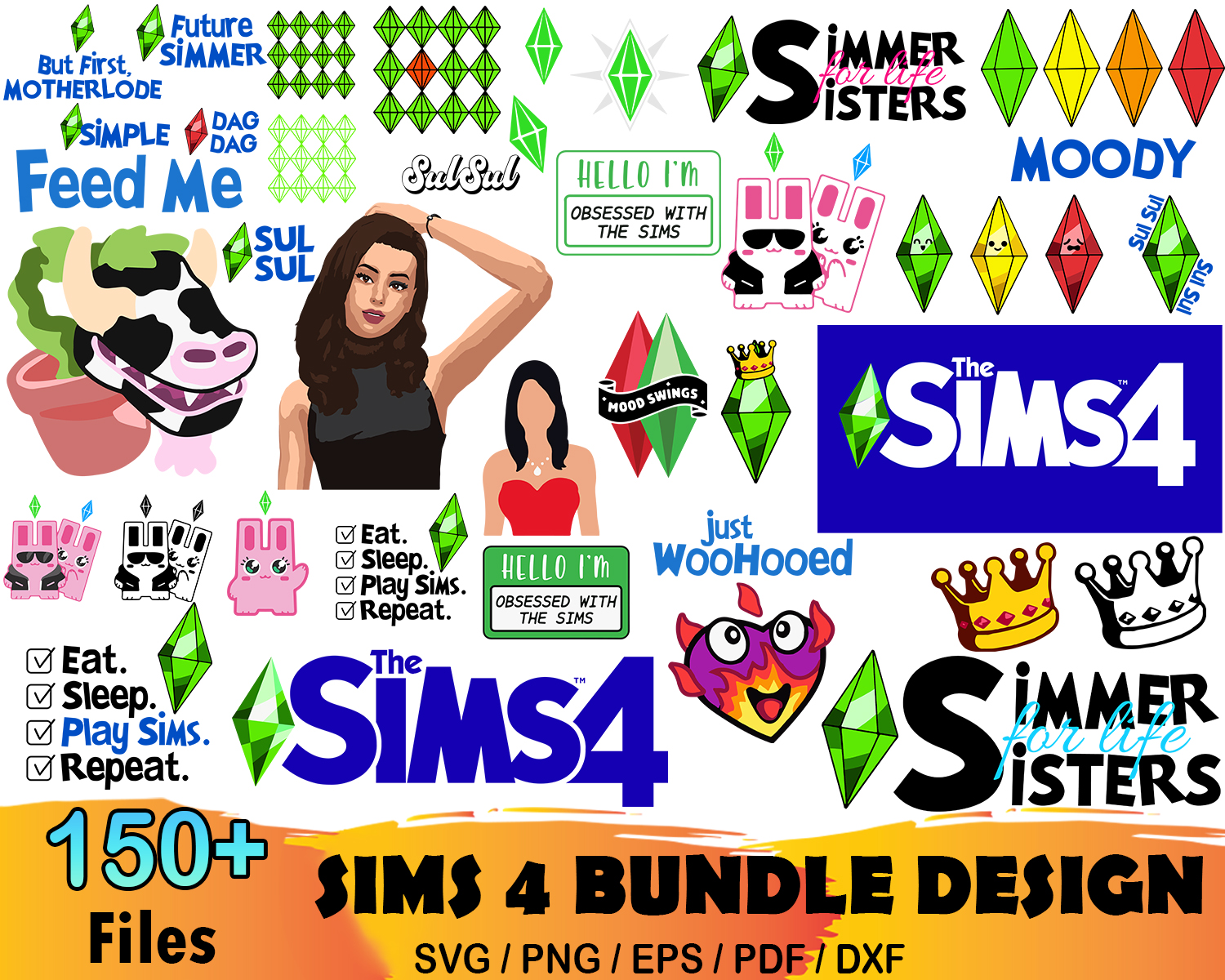150 Sims 4 Bundle Svg, Sims 4 Svg, Sims 4 Quotes Svg - Inspire Uplift