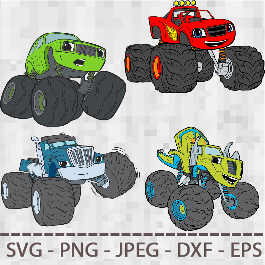 Monster Machines Blaze Crusher Pickle Zeg SVG PNG JPEG Digit | Inspire ...