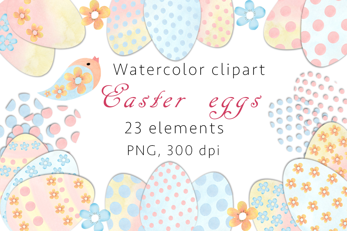 Easter eggs, Watercolor Clipart, PNG | Inspire Uplift