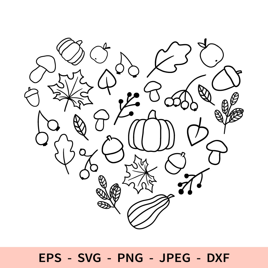 Fall Svg Pumpkin Black icon for Cricut Nature dxf for laser | Inspire ...