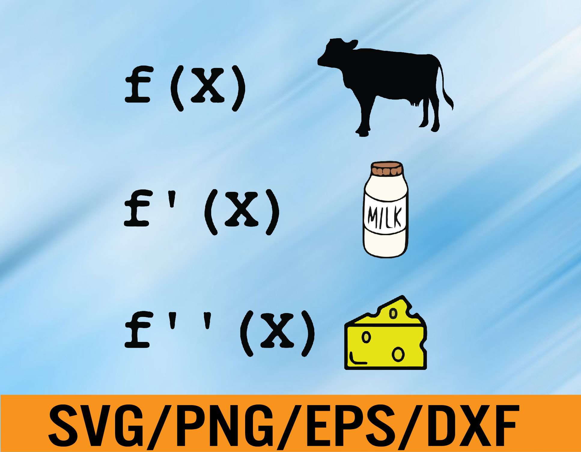 Funny Math Teacher Art For Men Women Cow Milk Cheese Formula | Inspire ...