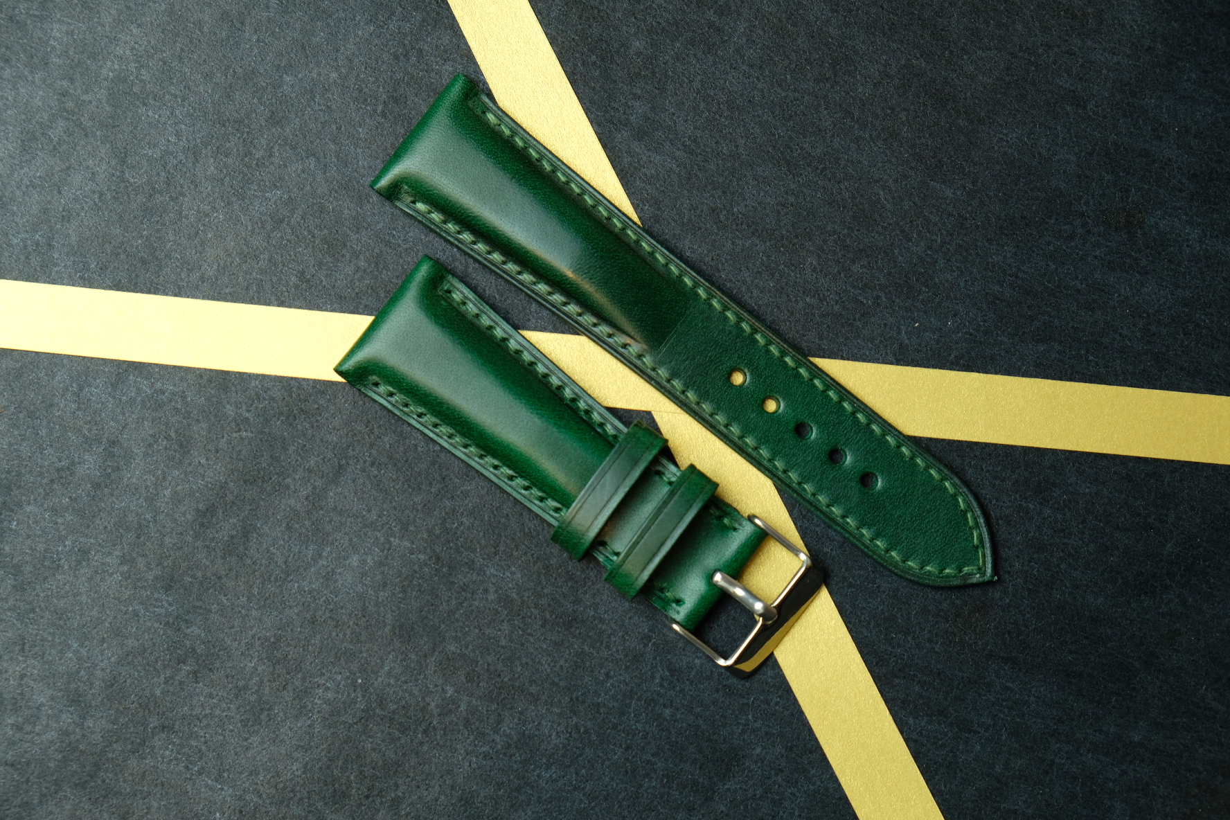 Green watch band. Handmade luxury watch accessory. Gift for | Inspire ...